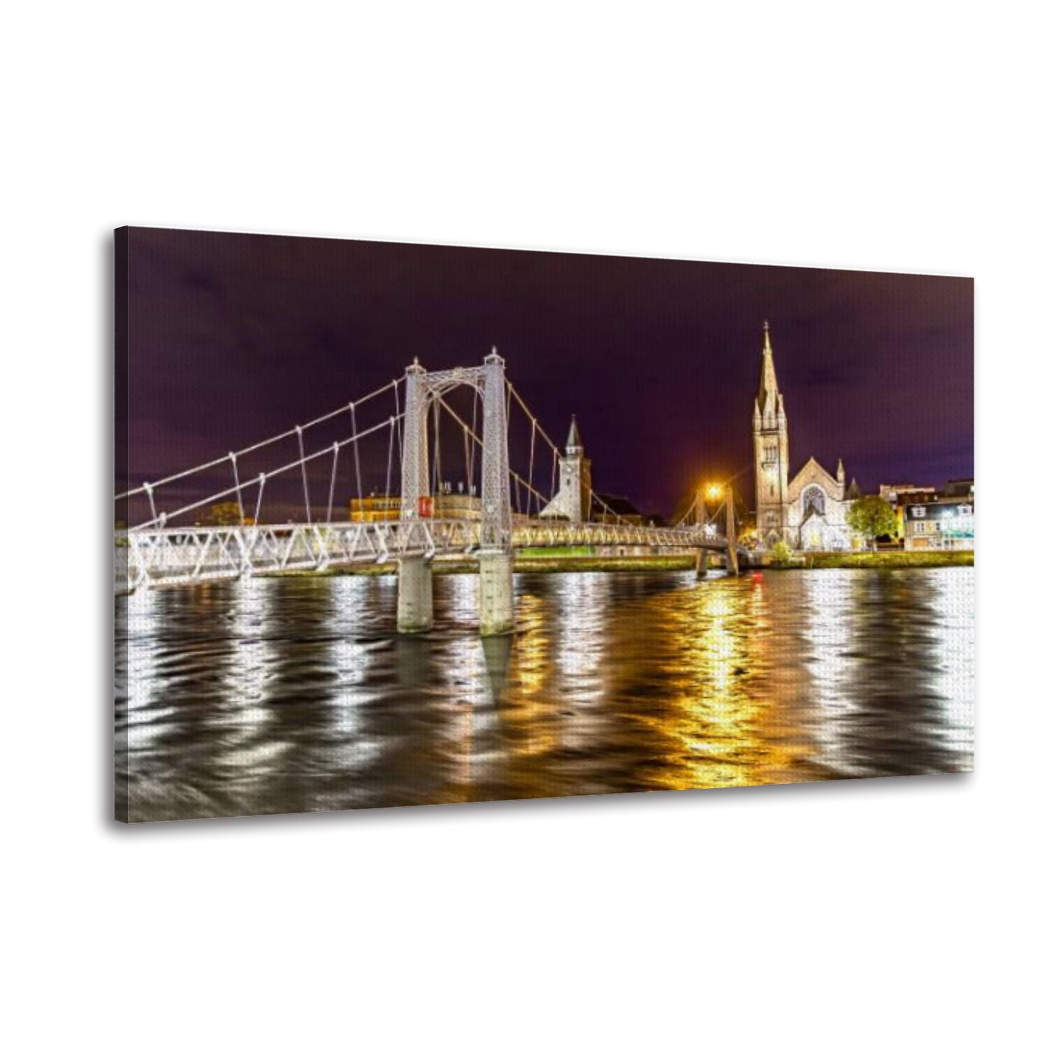 Canvas Wall Art greig street bridge inverness night loch ness pictures ...