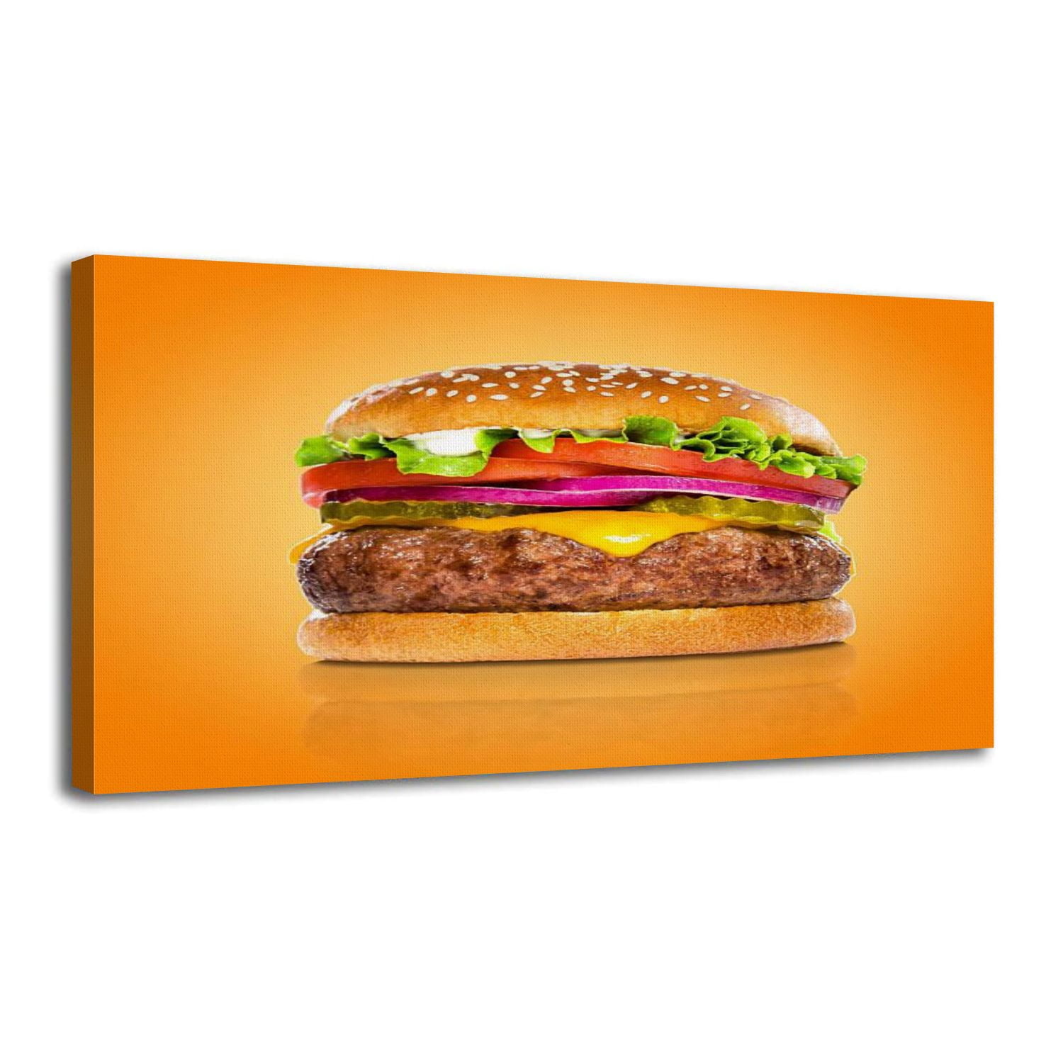 Canvas Wall Art hamburger classic burger american cheeseburger Wall ...