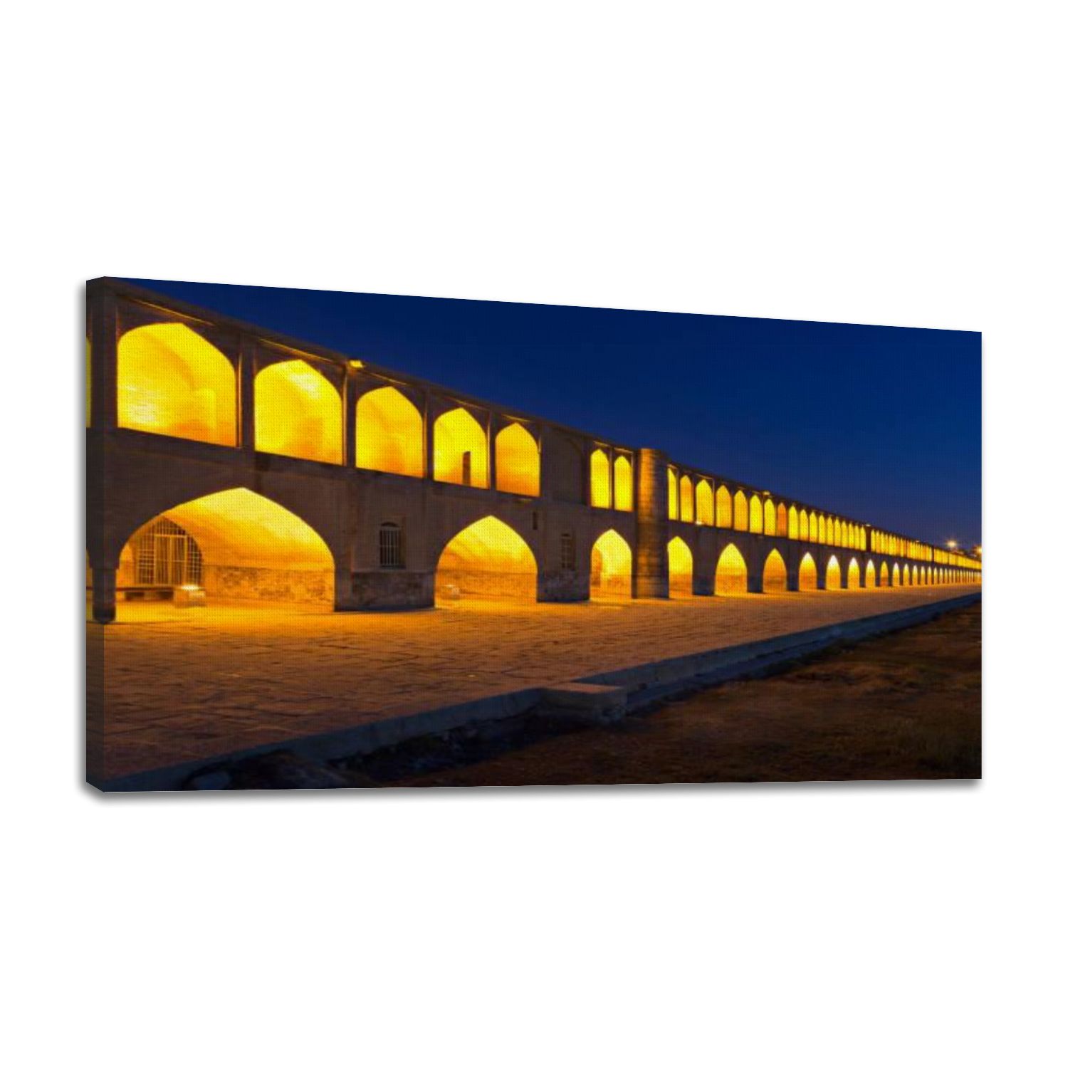 Canvas Wall Art historical siosepol bridge twilight ancient Wall Decor ...