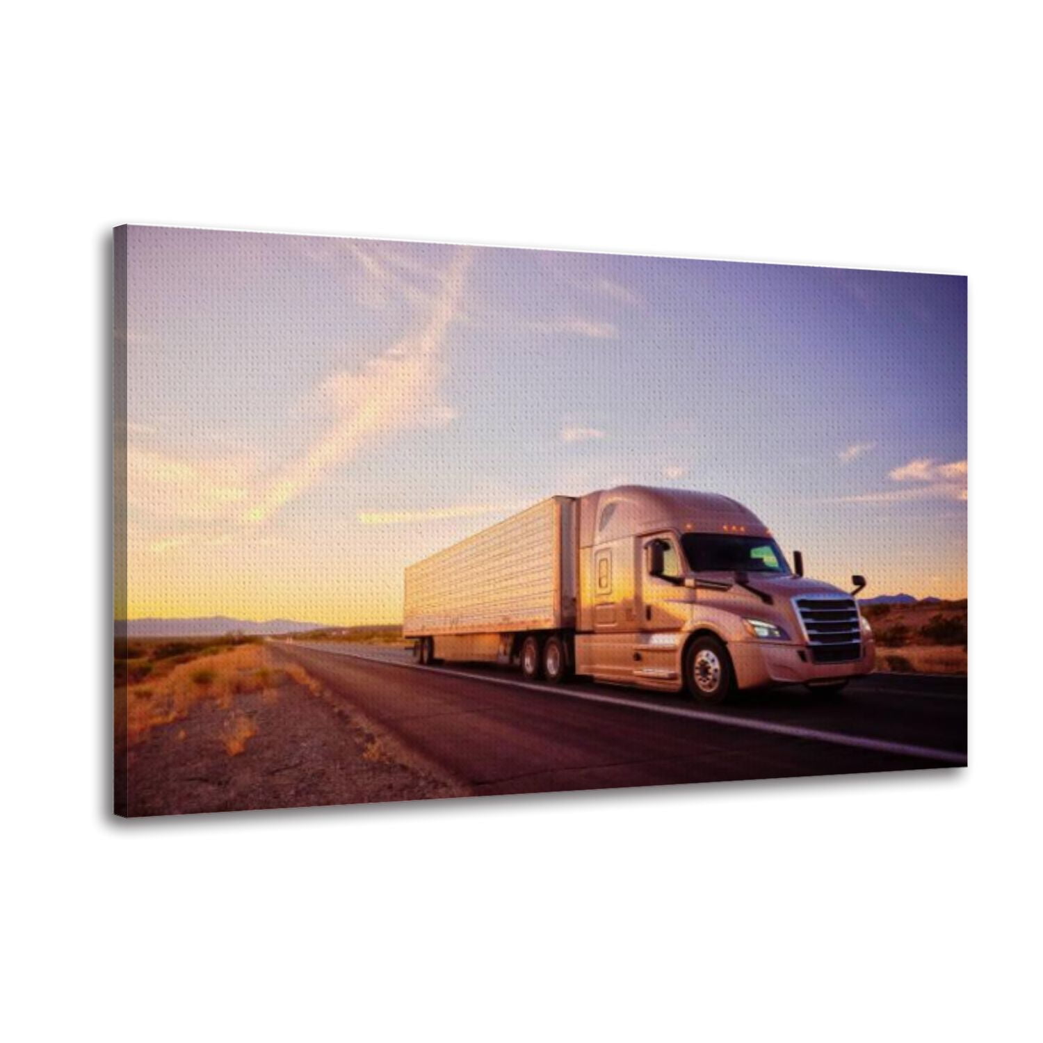Canvas Wall Art long haul semi truck rural western interstate highway ...