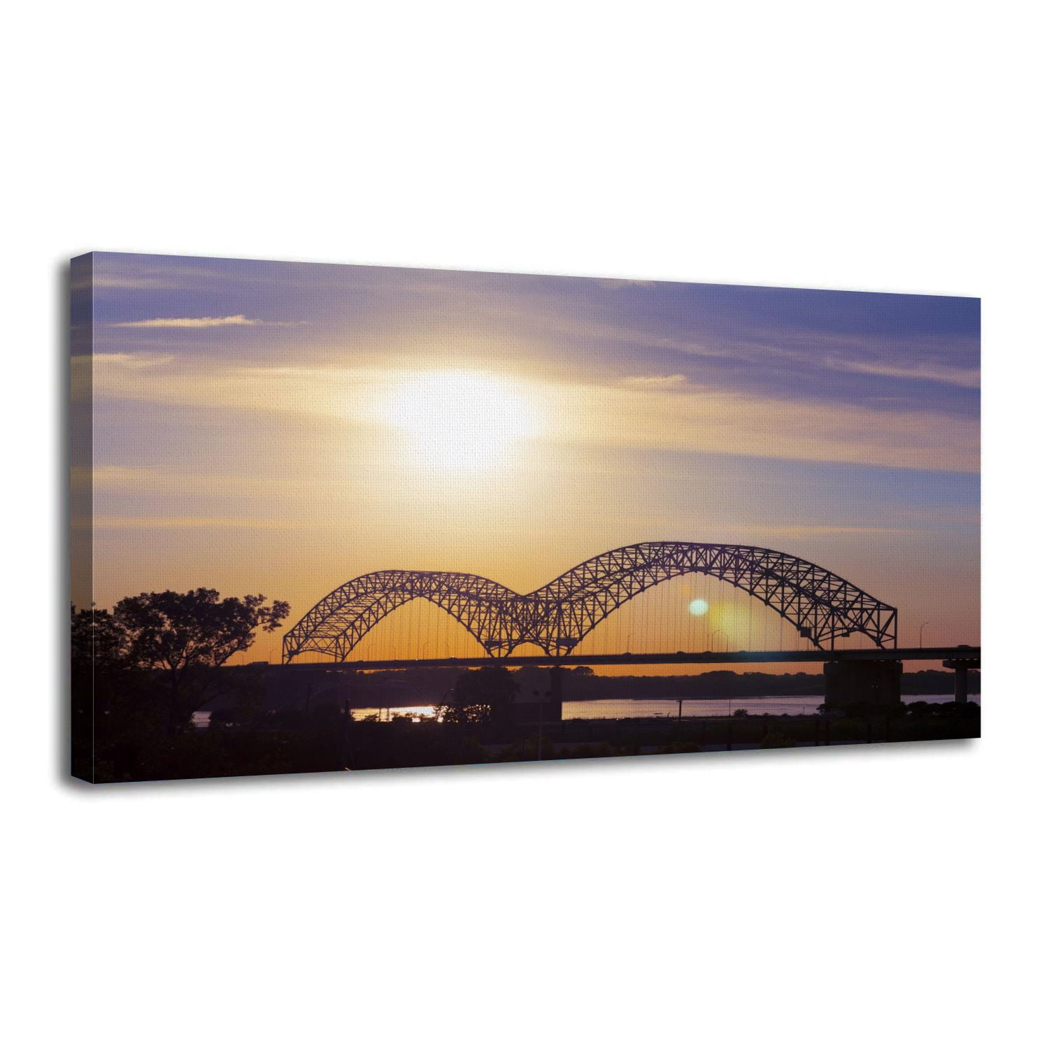 Canvas Wall Art mississippi river hernando de soto bridge tn sunset ...