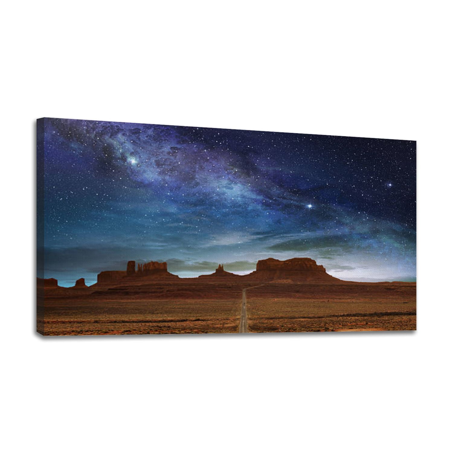Canvas Wall Art monument valley under night starry sky Wall Decor for ...