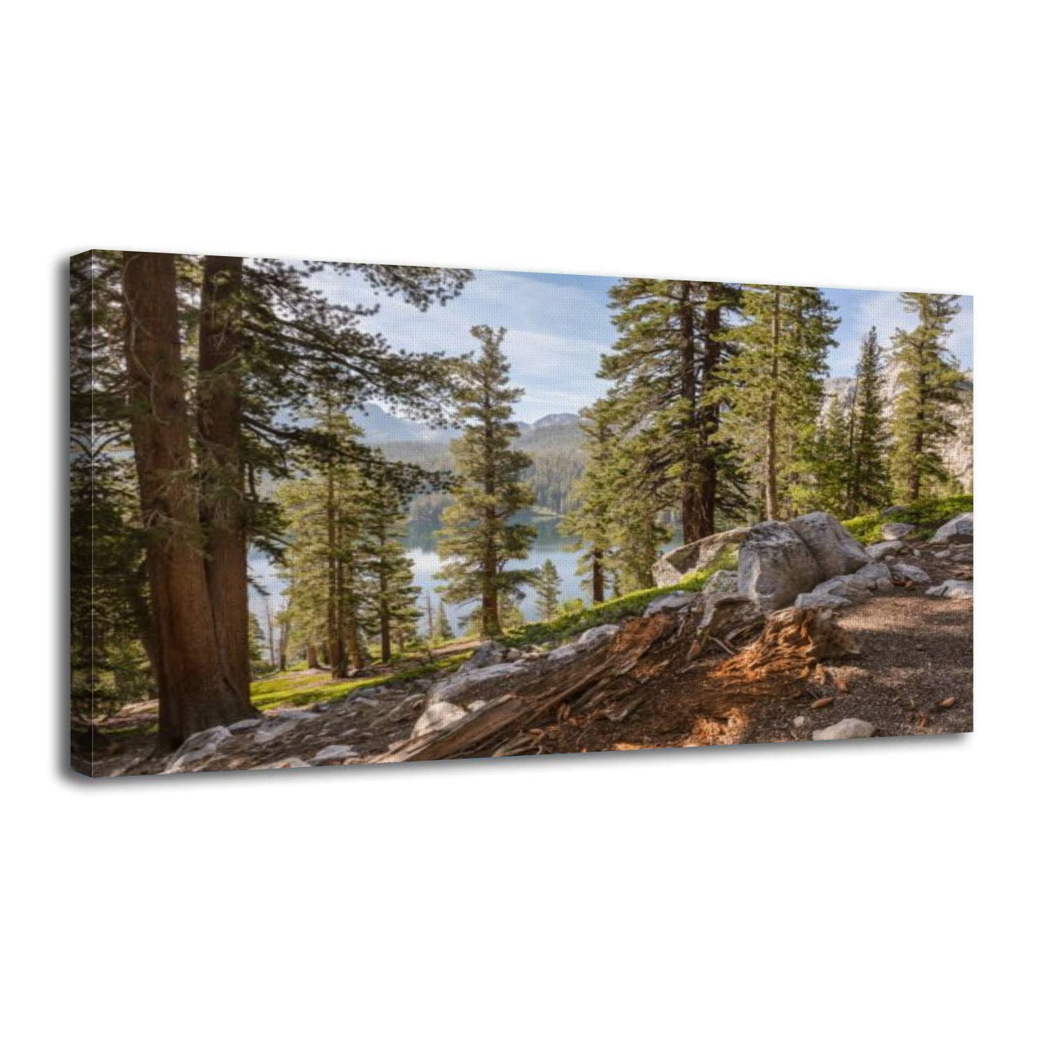 Canvas Wall Art mountainside pine trees lake distance mammoth lakes ...