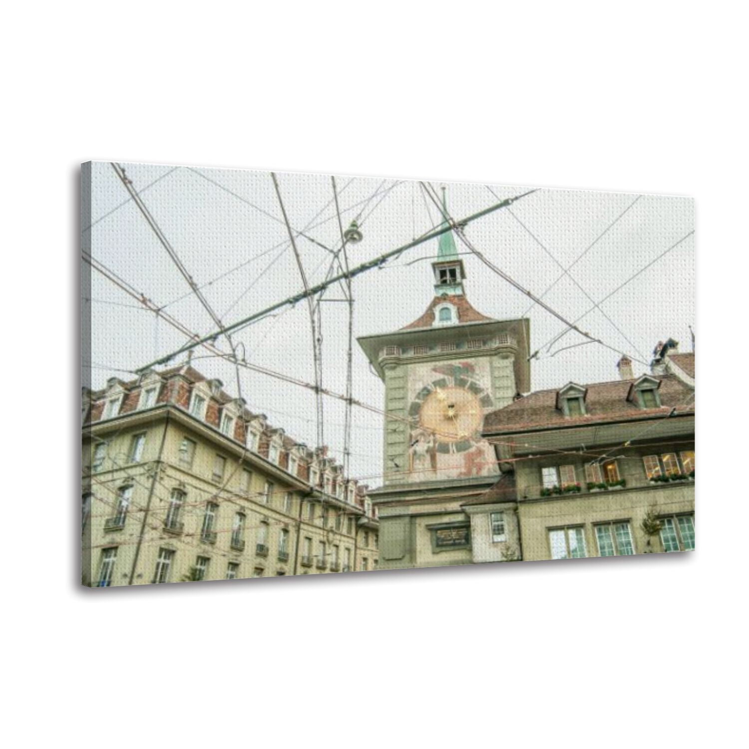 Canvas Wall Art old architecture bern wires sky switzerland berns Wall ...