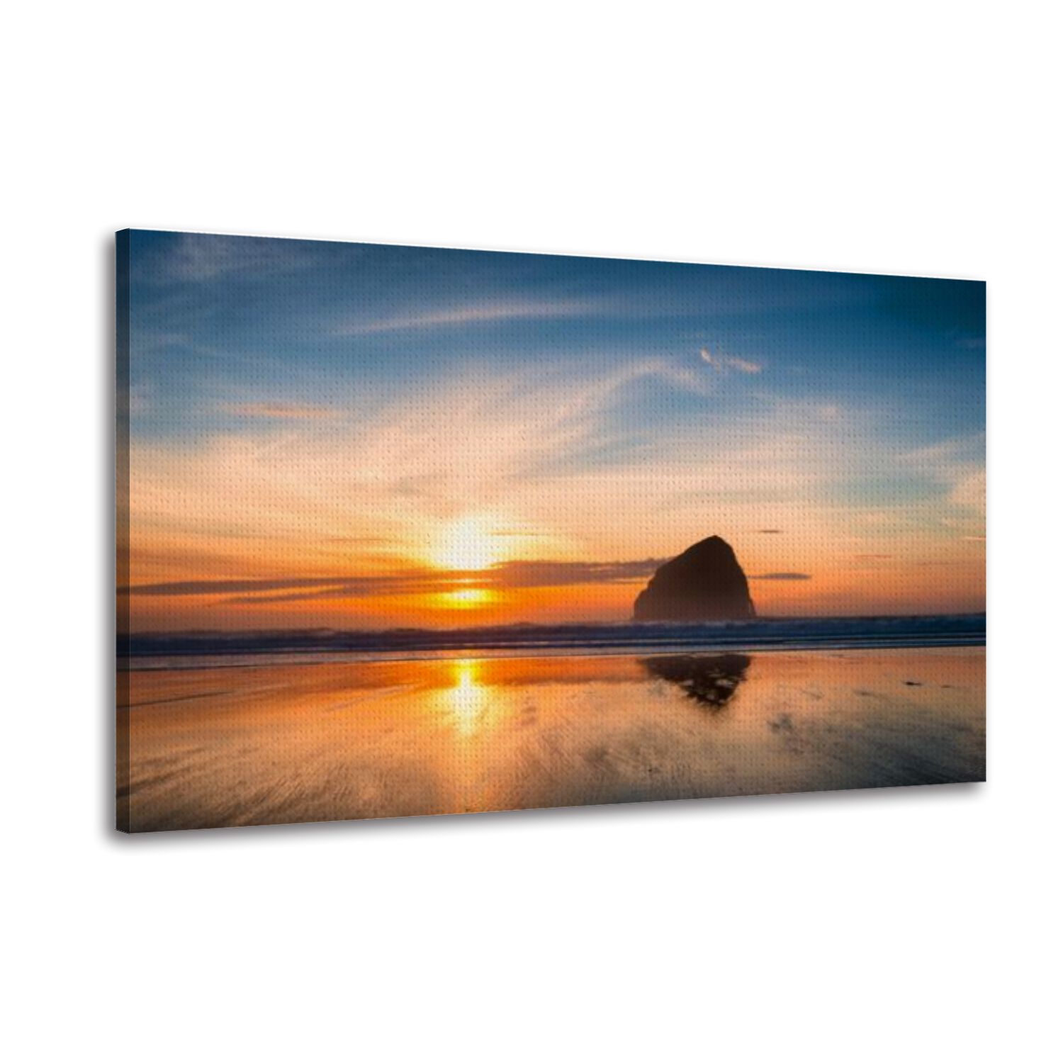 Canvas Wall Art oregon coast pacific city sunset haystacks pictures ...