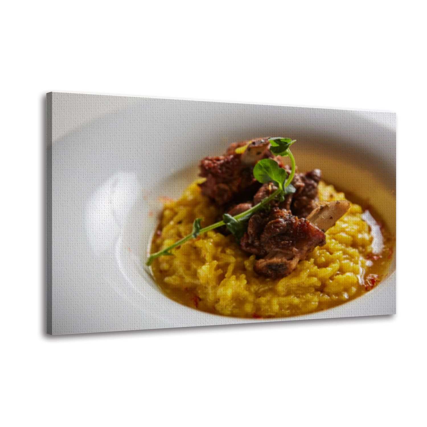 Canvas Wall Art ossobuco saffron risotto Shallow dof Wall Decor for ...