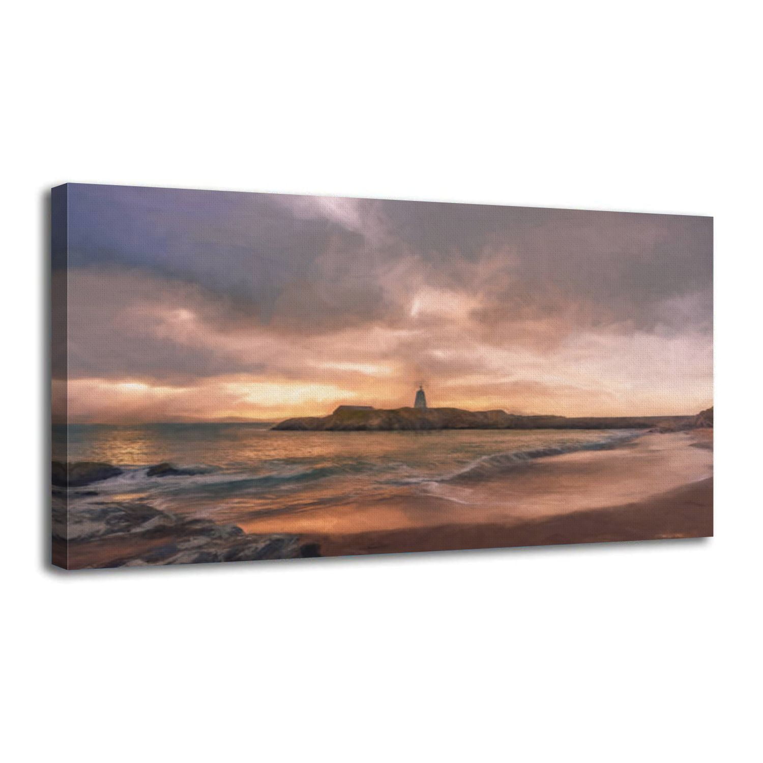 Canvas Wall Art painting Llanddwyn island lighthouse Goleudy Bach ...