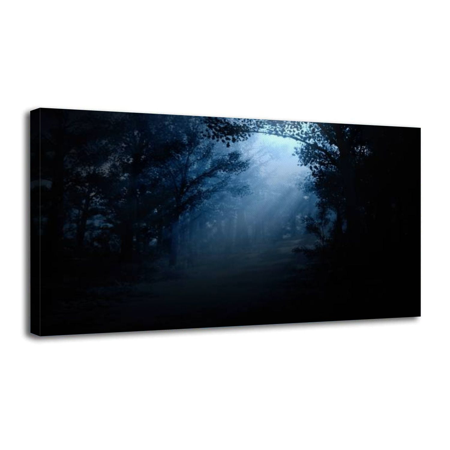 Canvas Wall Art pathway fabulous creepy forest thicket moonlight coming tree crowns Wall Decor ...