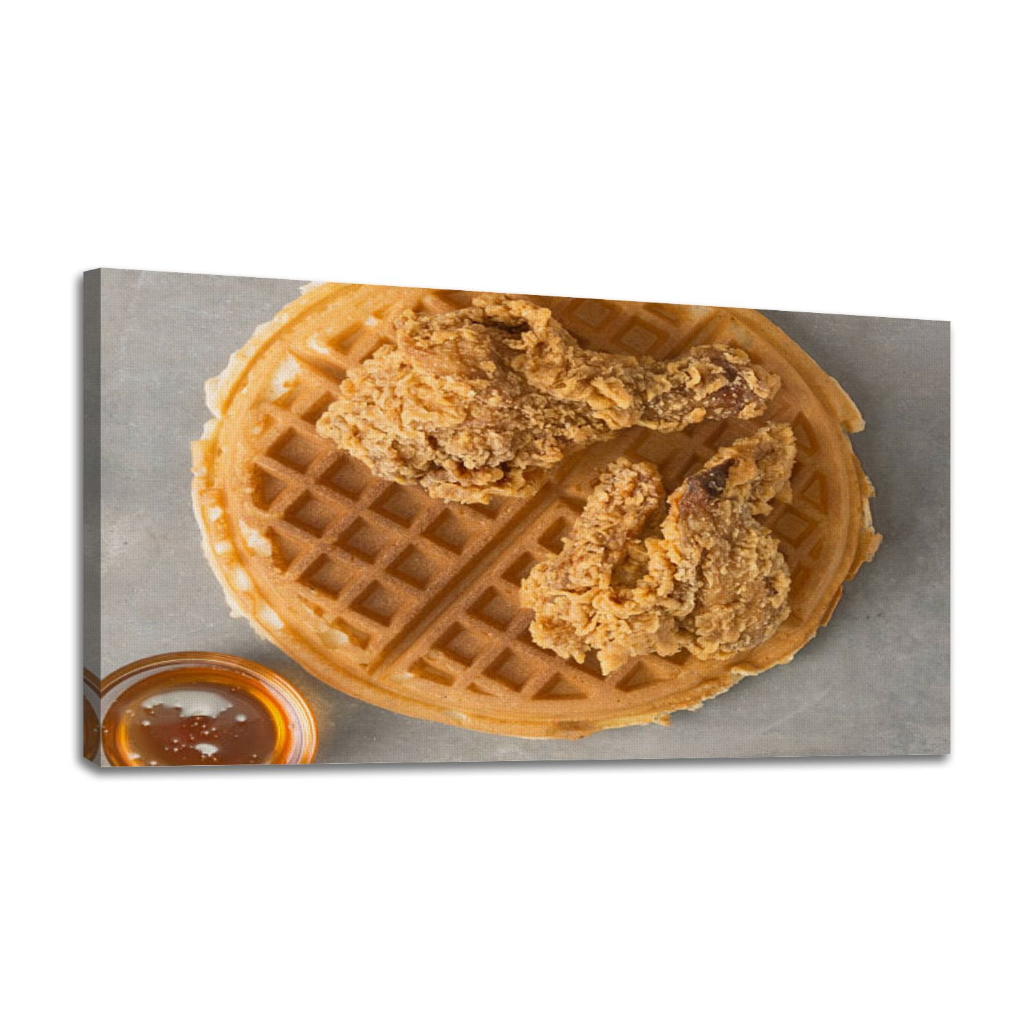Canvas Wall Art rustic southern american comfort food chicken waffle ...