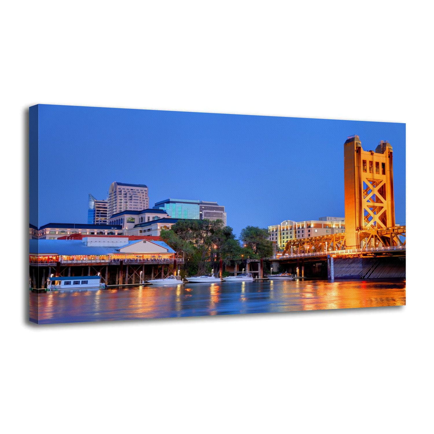 Canvas Wall Art sacramento skyline tower bridge sacramentos pictures ...