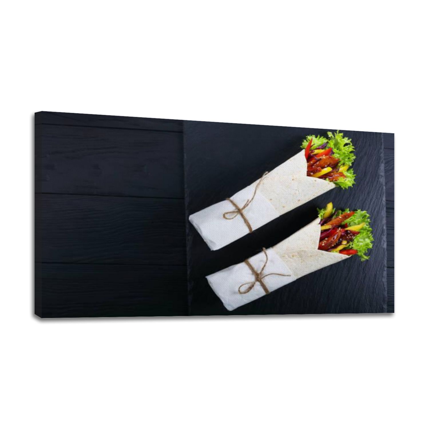 Canvas Wall Art sandwich wraps fried chicken meats salad burritos Wall ...