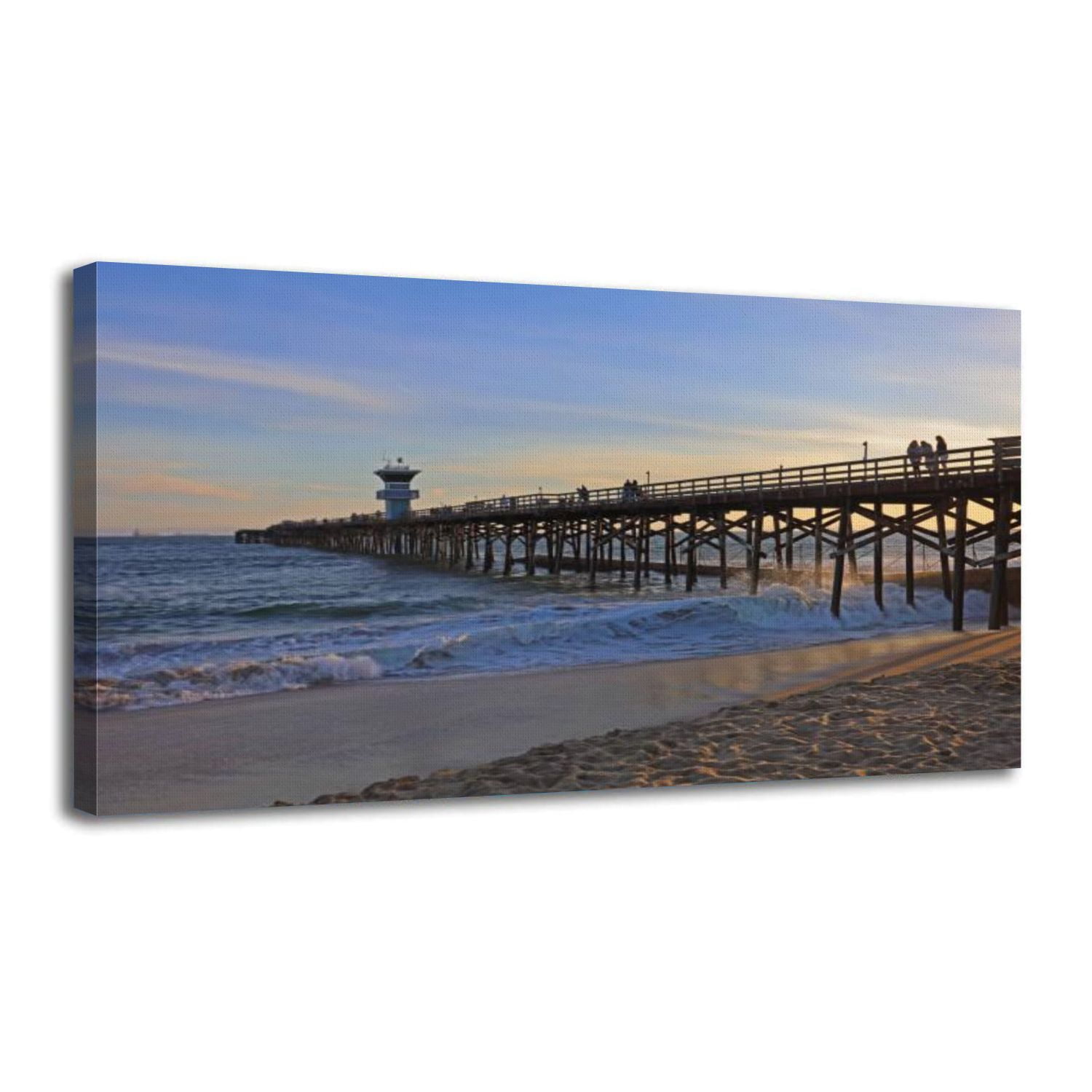 Canvas Wall Art seal beach pier southern california pictures royalty ...