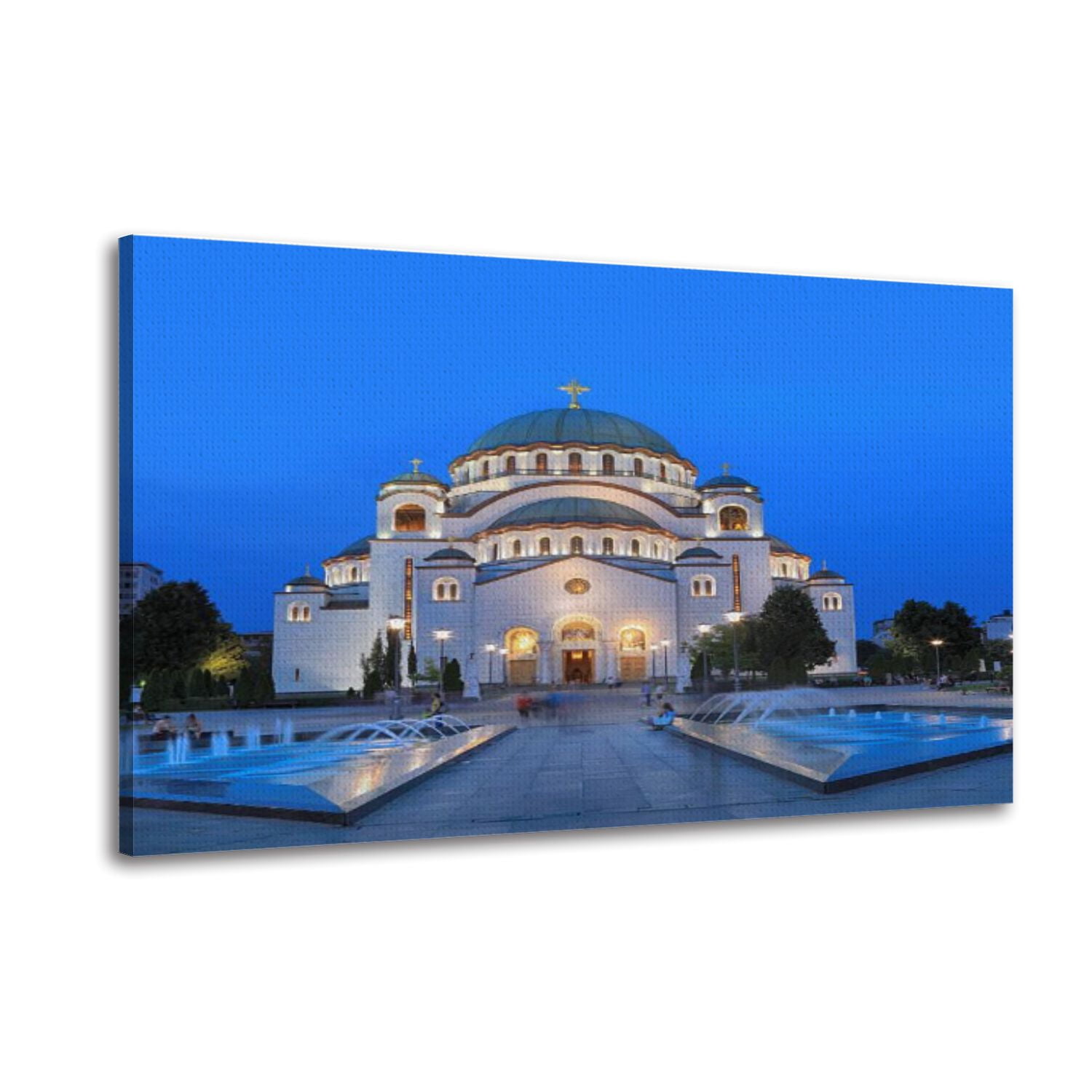Canvas Wall Art serbia belgrade beograd church saint sava night serbias ...