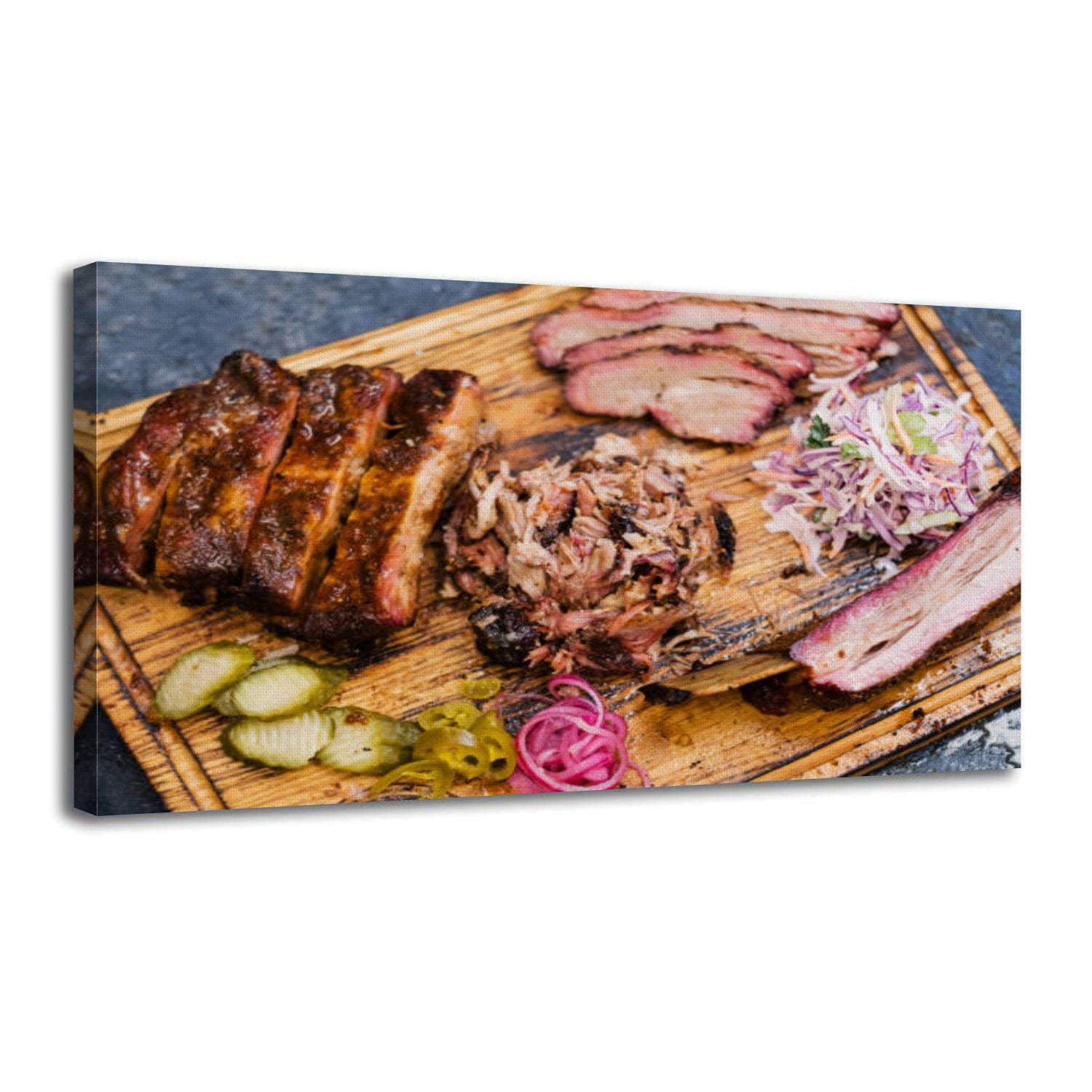 Canvas Wall Art smoked meat assortment beef brisket pulled pork Wall ...