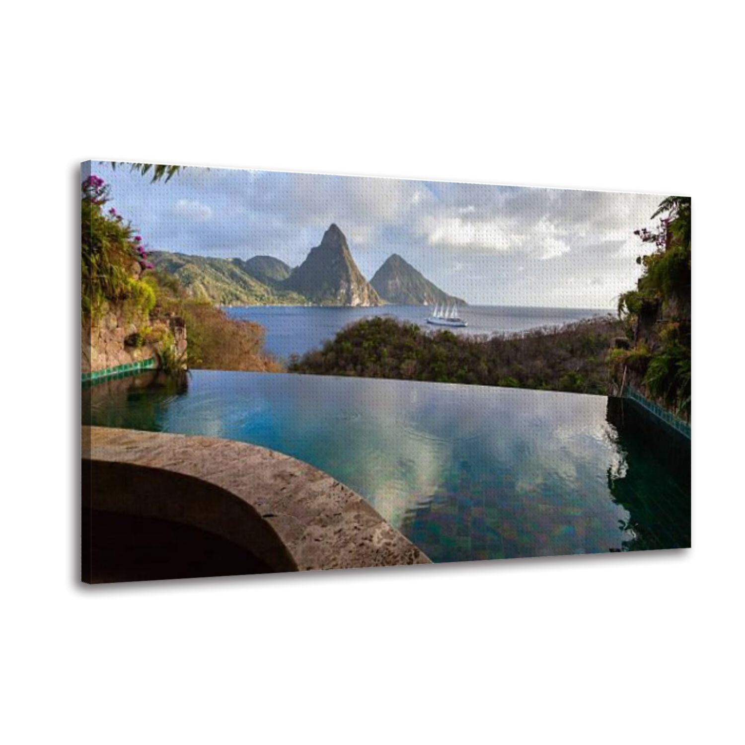 Canvas Wall Art st lucias twin pitons from jade mountain exotic ...
