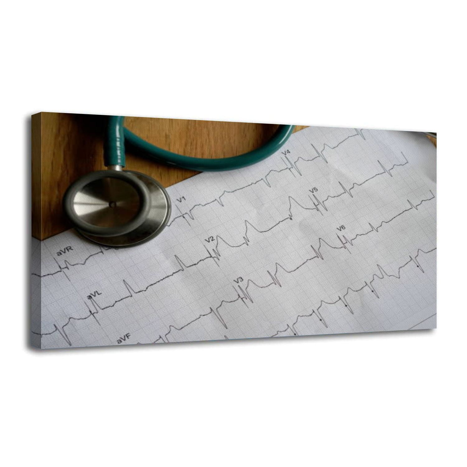 Canvas Wall Art stethoscope real emergency ECG occlusive anterior ...