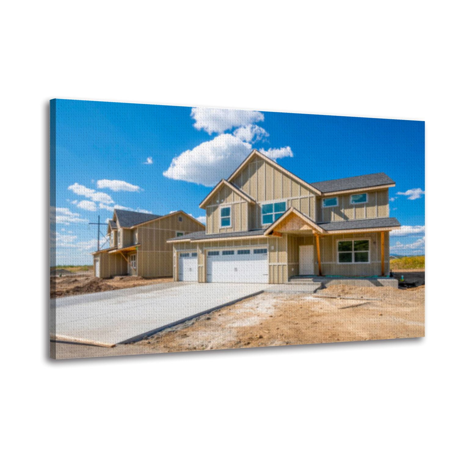 Canvas Wall Art street partially finished new housing development ...