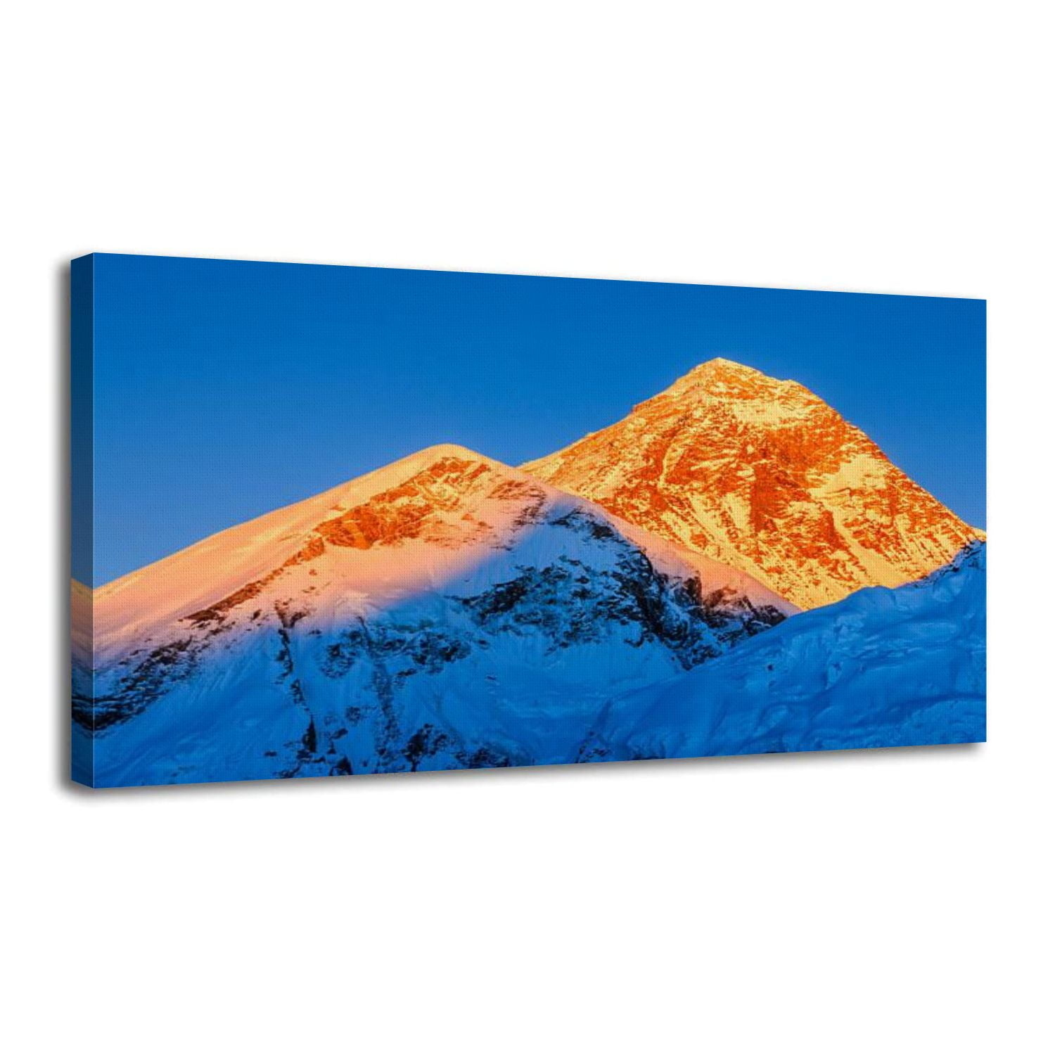 Canvas Wall Art sunset top world mount everest mountain night view Wall ...