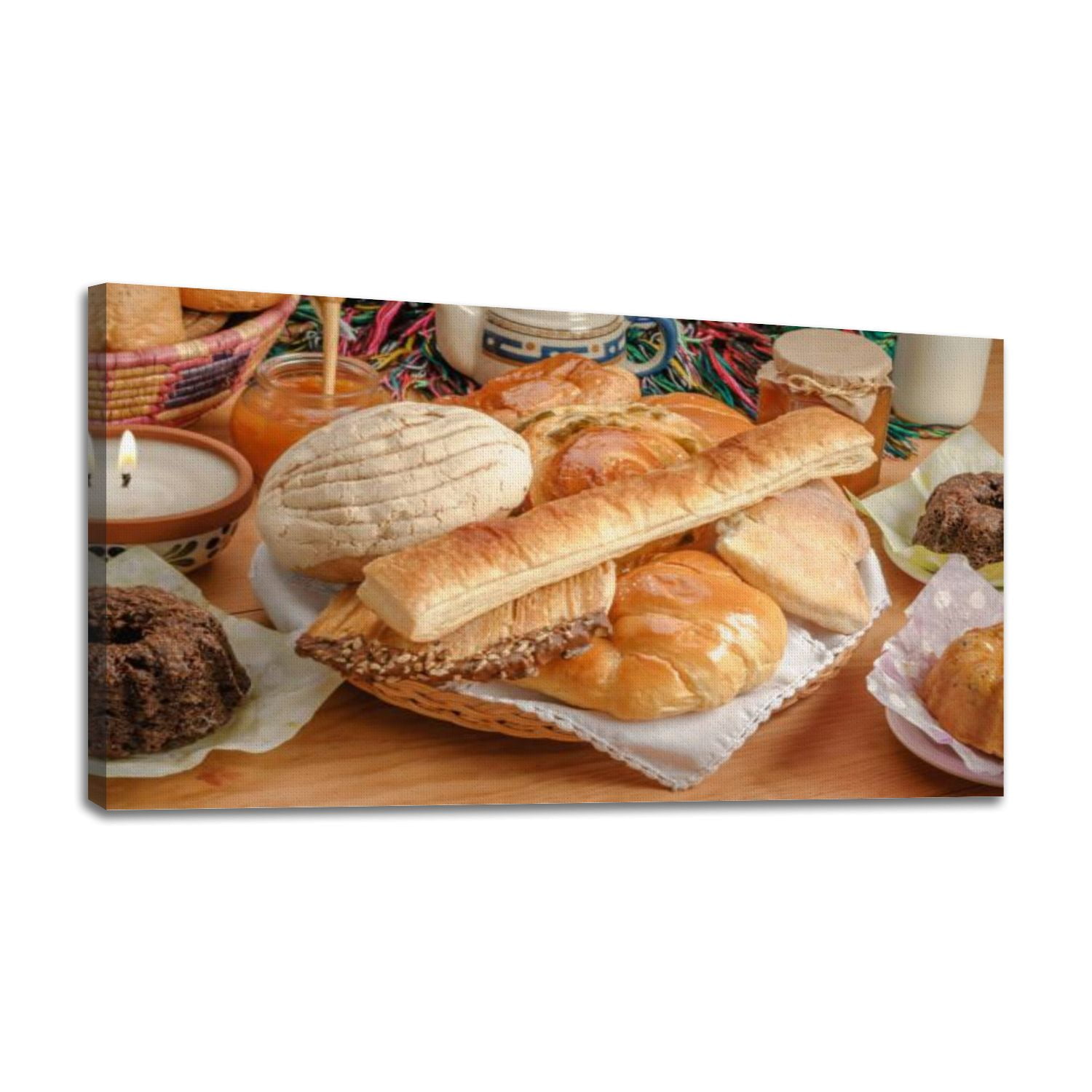 Canvas Wall Art sweet bread assorted traditional mexican bakery bread ...