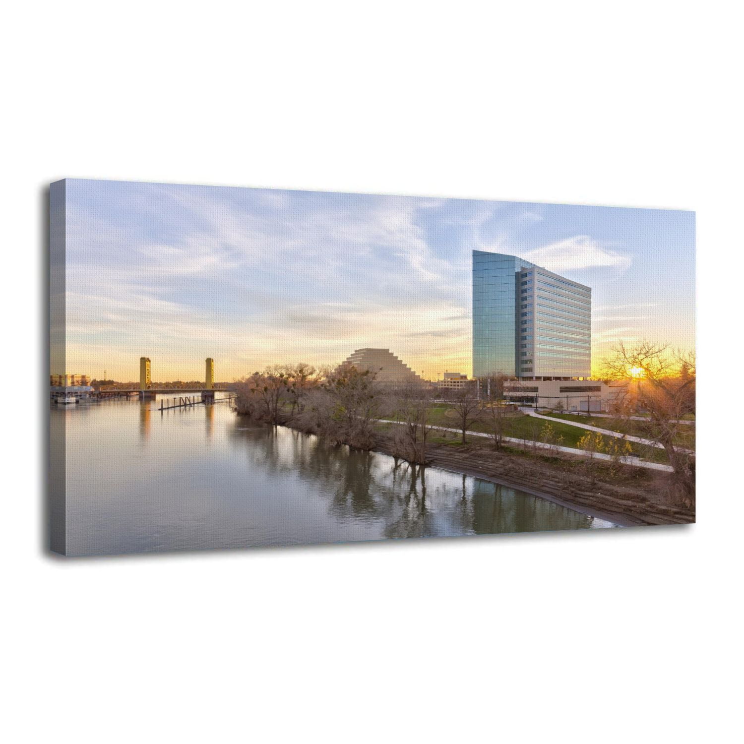 Canvas Wall Art tower bridge west sacramento sunset sacramentos ...