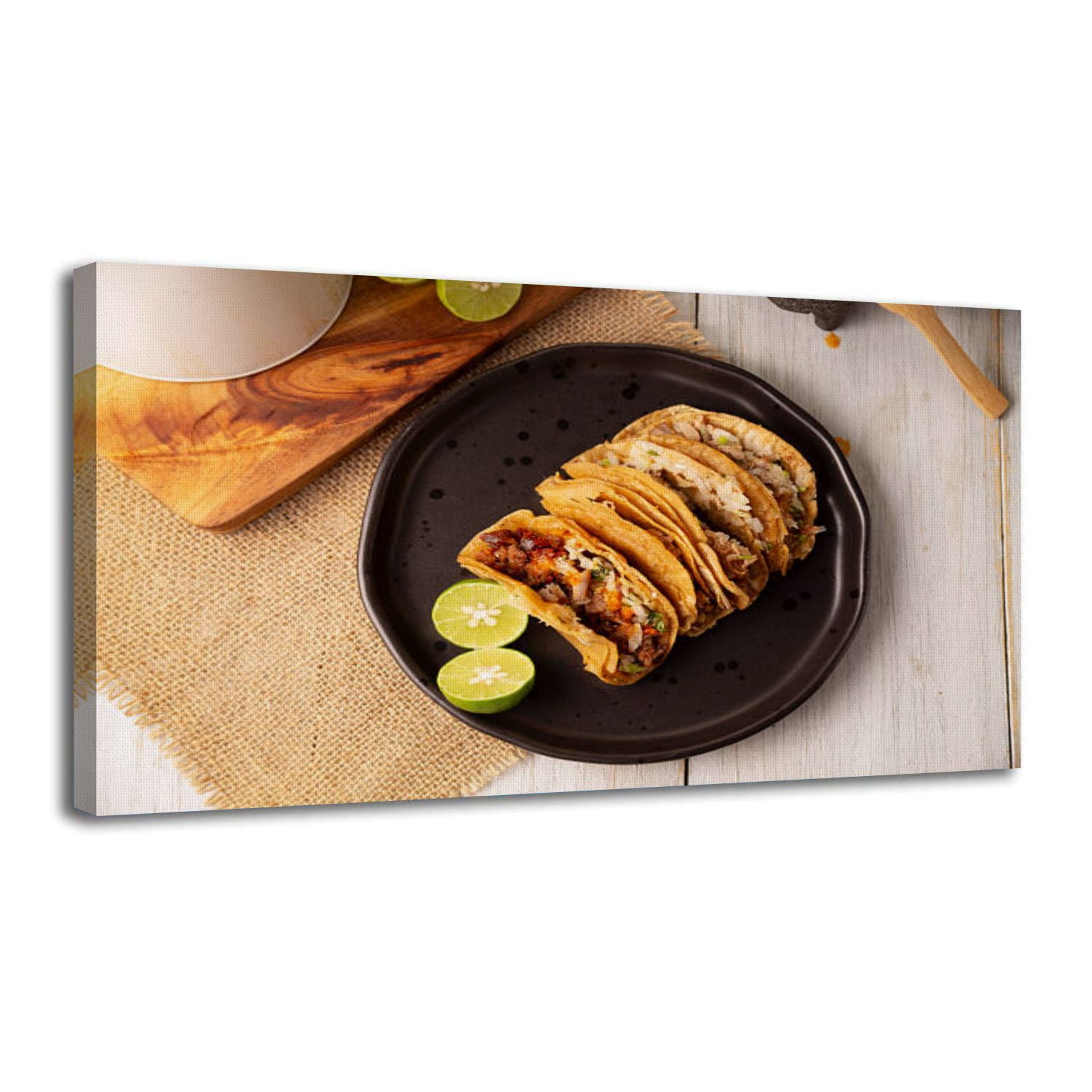 Canvas Wall Art traditional mexican small tacos suadero topview Wall ...