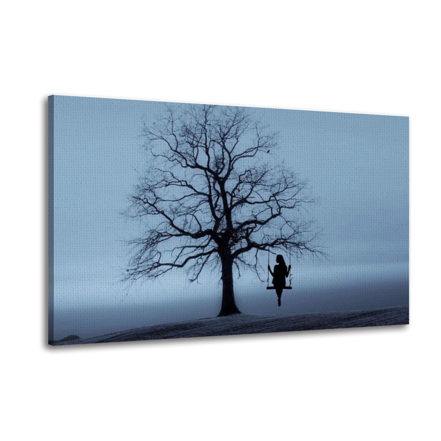 Canvas Wall Art tree swing lady woman girl relaxing solitude nature ...