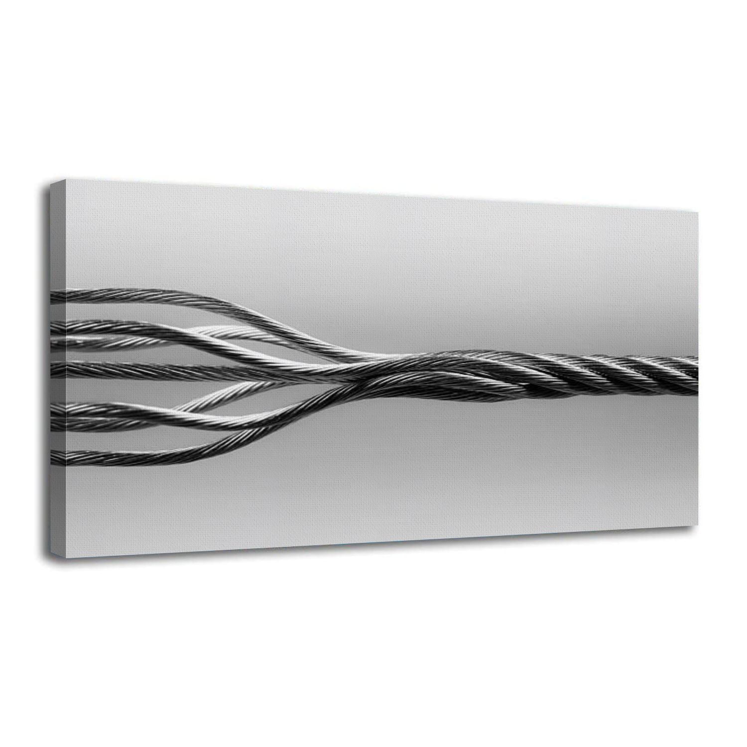 Canvas Wall Art wire rope steeltwisted connection cable abstract ...