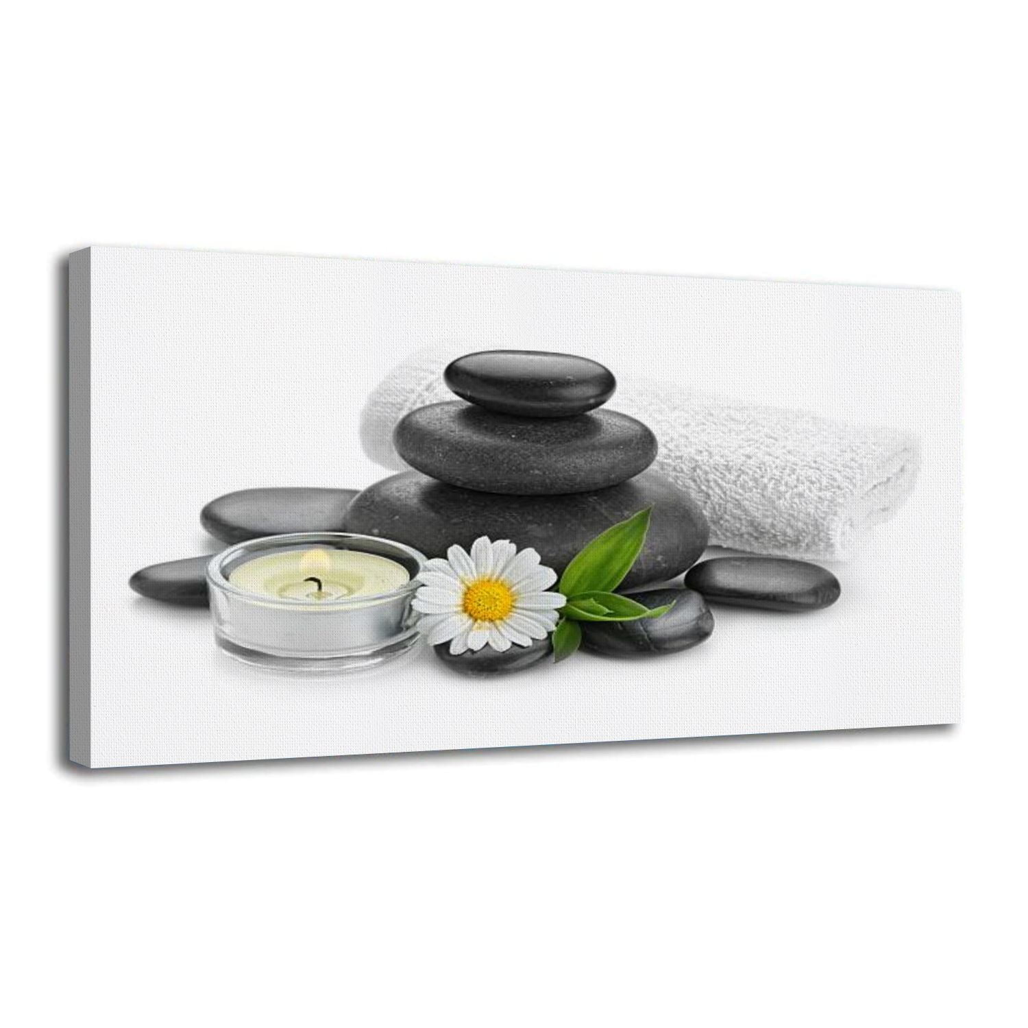 Canvas Wall Art zen basalt stones daisy Wall Decor for Living Room ...