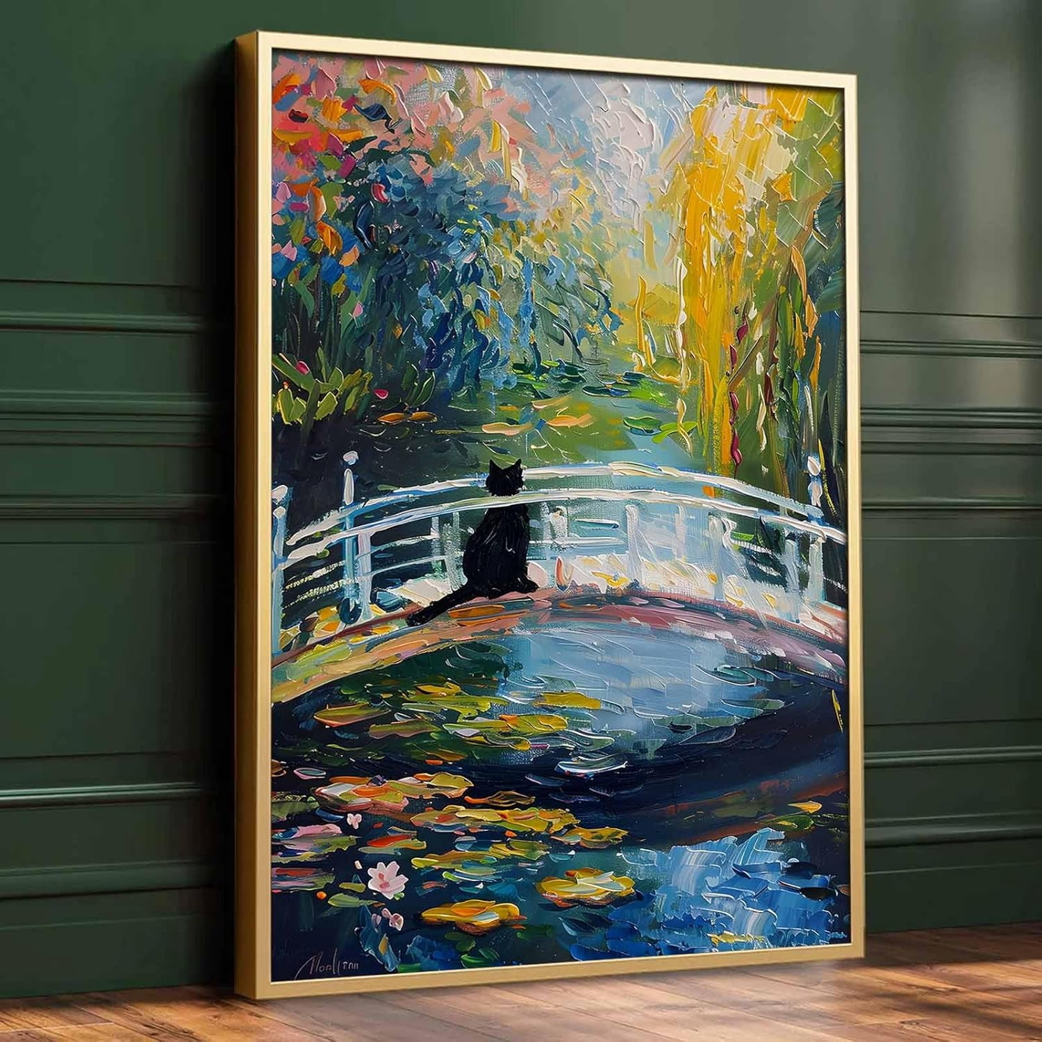Canvas Wall - Black Painting, Water Lilies Print, Funny Cat Wall ...