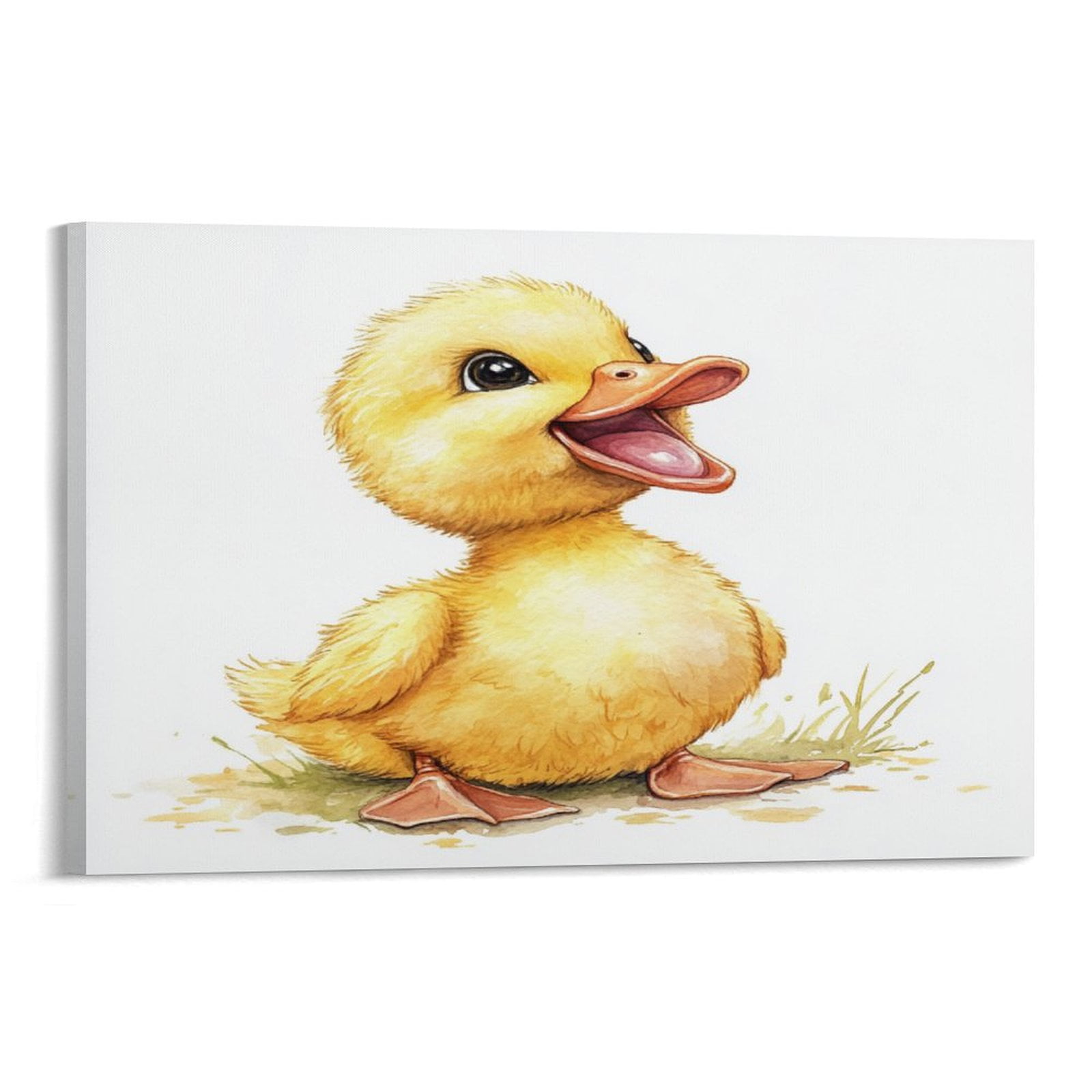 Canvas Wall Decor for Bedroom Cute Watercolor Yellow Duck Canvas ...