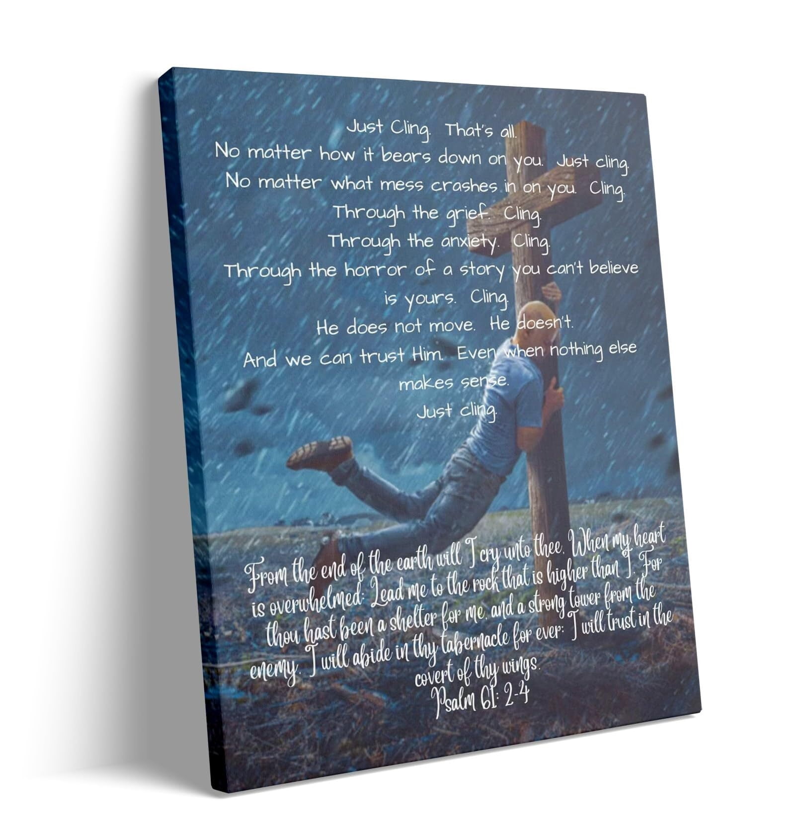 Canvas Wall Decor Psalm 61 2 Bible Verse Wall Art Print Christian ...