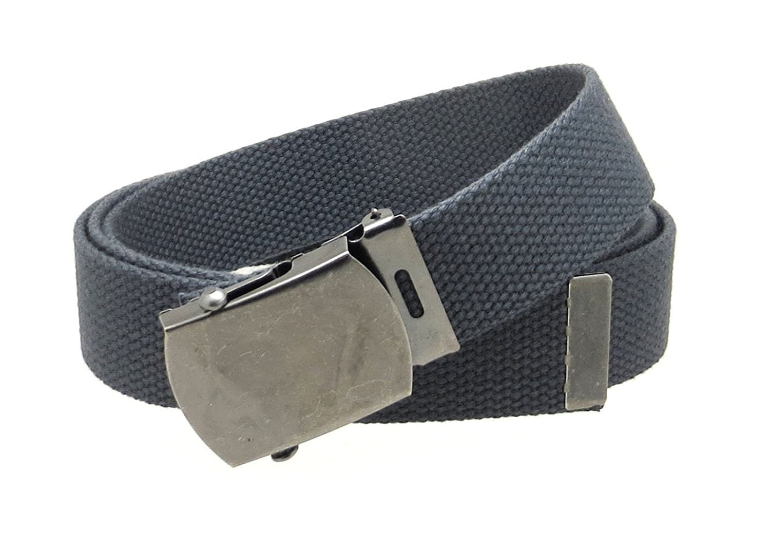 Canvas Web Belt Military Style Antique Silver Buckle/Tip Solid Color 50 ...