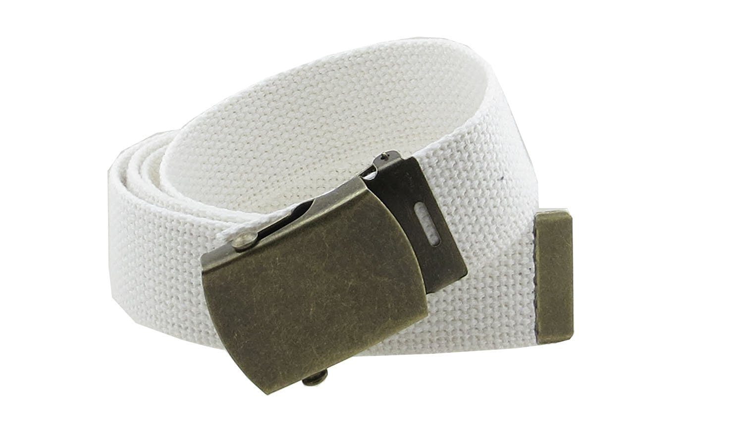 Canvas Web Belt Military Style with Antique Brass Buckle and Tip 50 ...