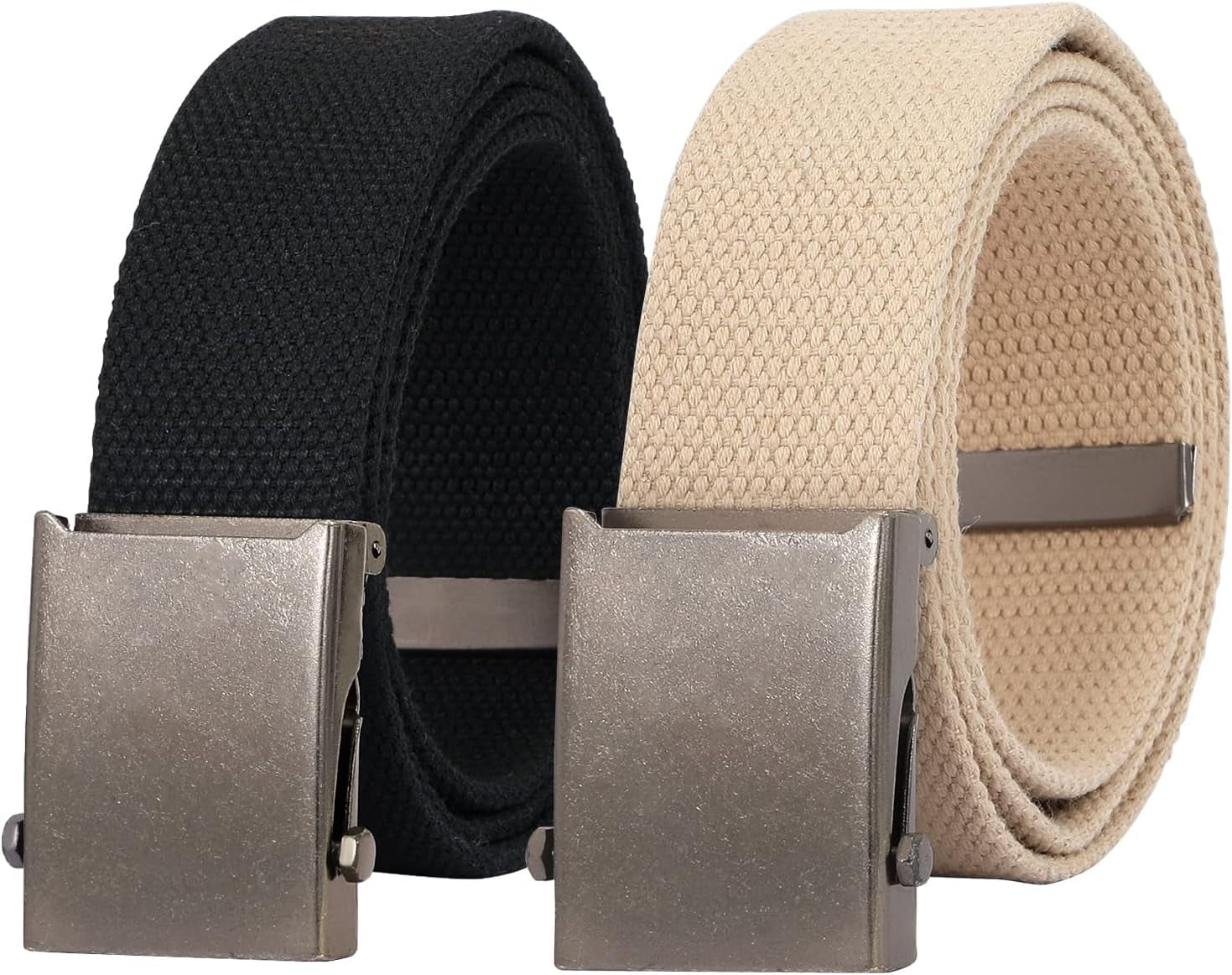Canvas Web Belt for Men Adjustable Cloth Fabric Military Belt with ...