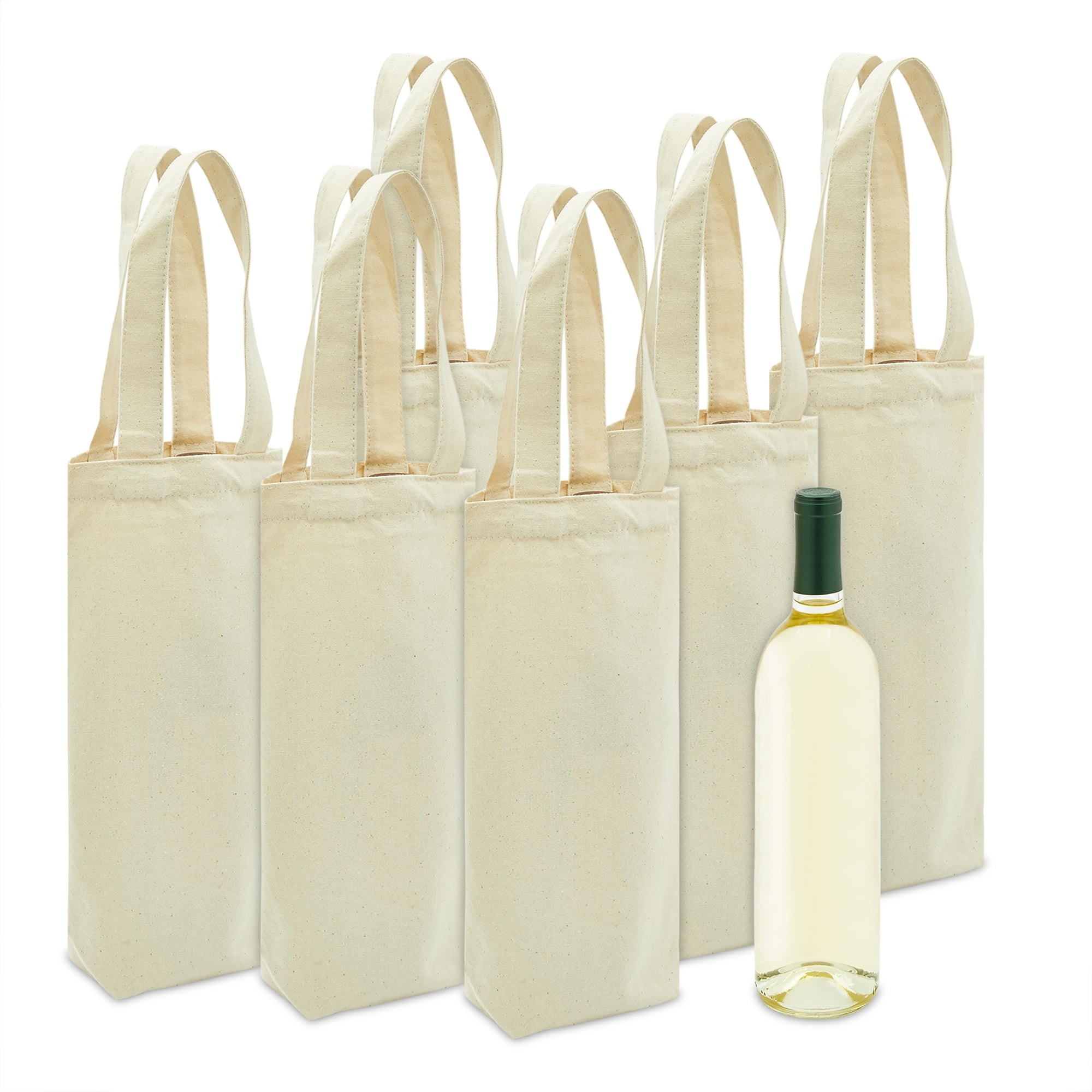 Canvas Wine Tote Bags w/ Handles for Special Events & Gifts, Burlap ...