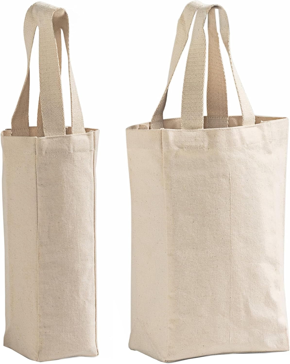 Canvas Wine Tote Bags – 100% Cotton, Single & Double Bottle, Reusable ...
