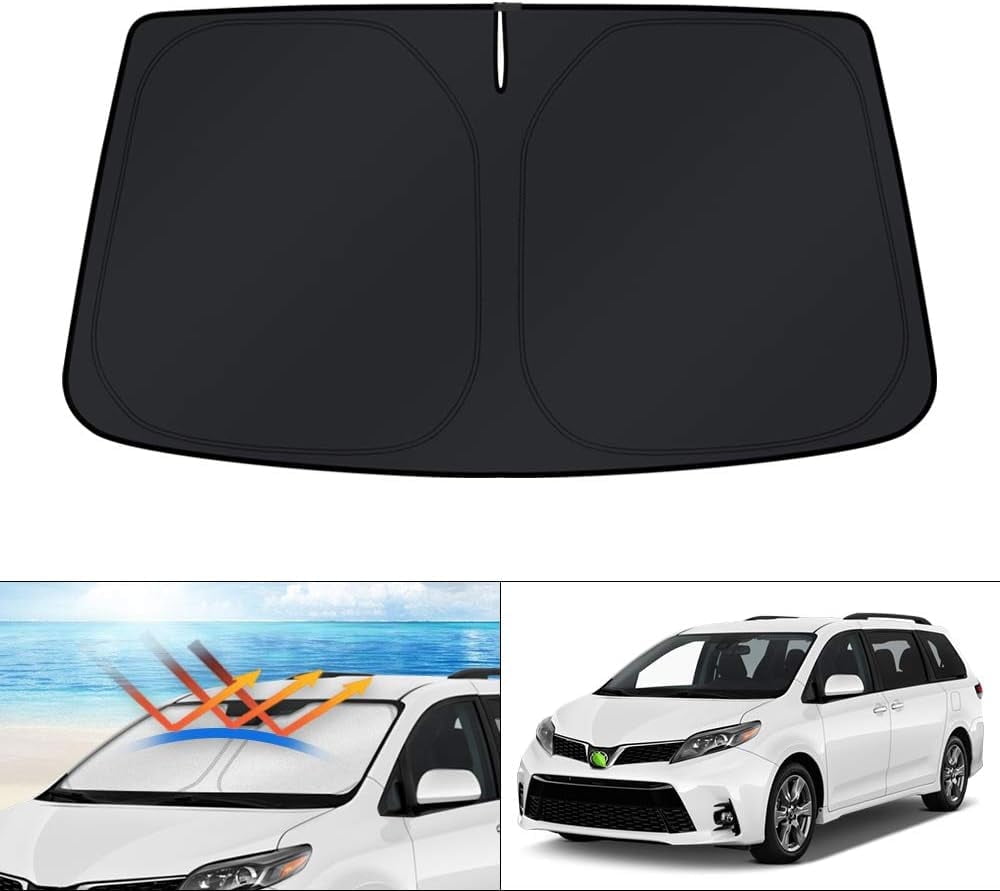 Canvcle Custom Fit Windshield Sun Shade for Toyota Sienna 2011-2020 ...
