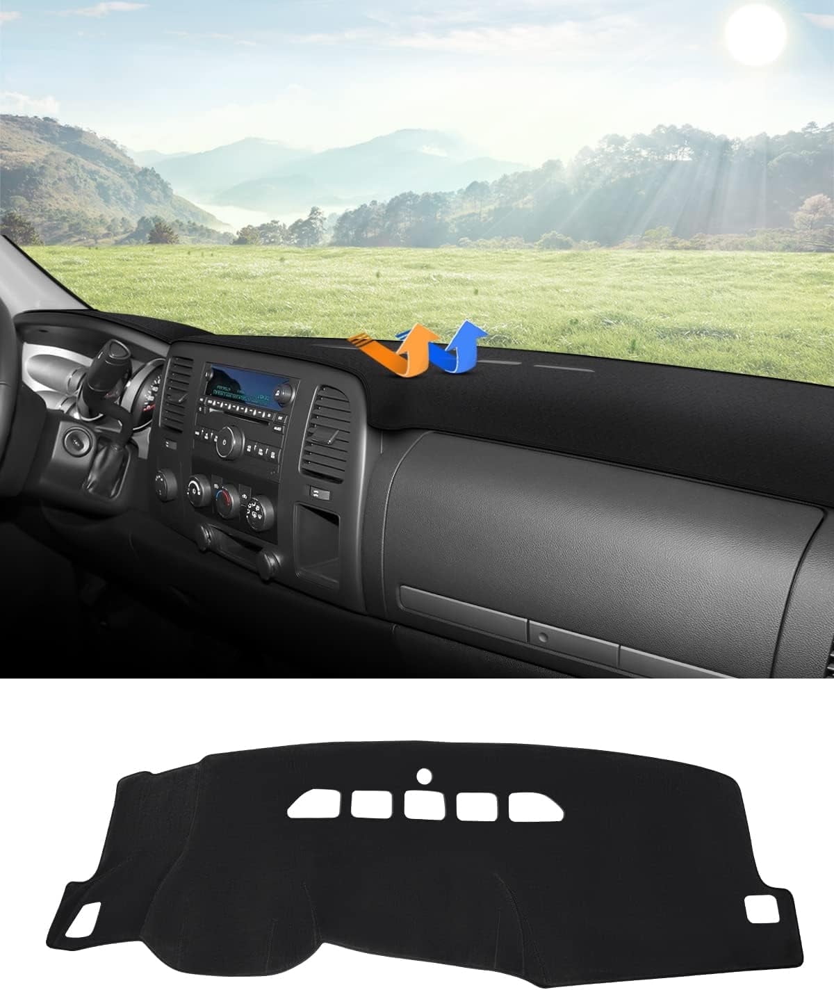 Canvcle Dashboard Cover Mat for 2007-2013 Chevy Chevrolet Silverado/GMC ...