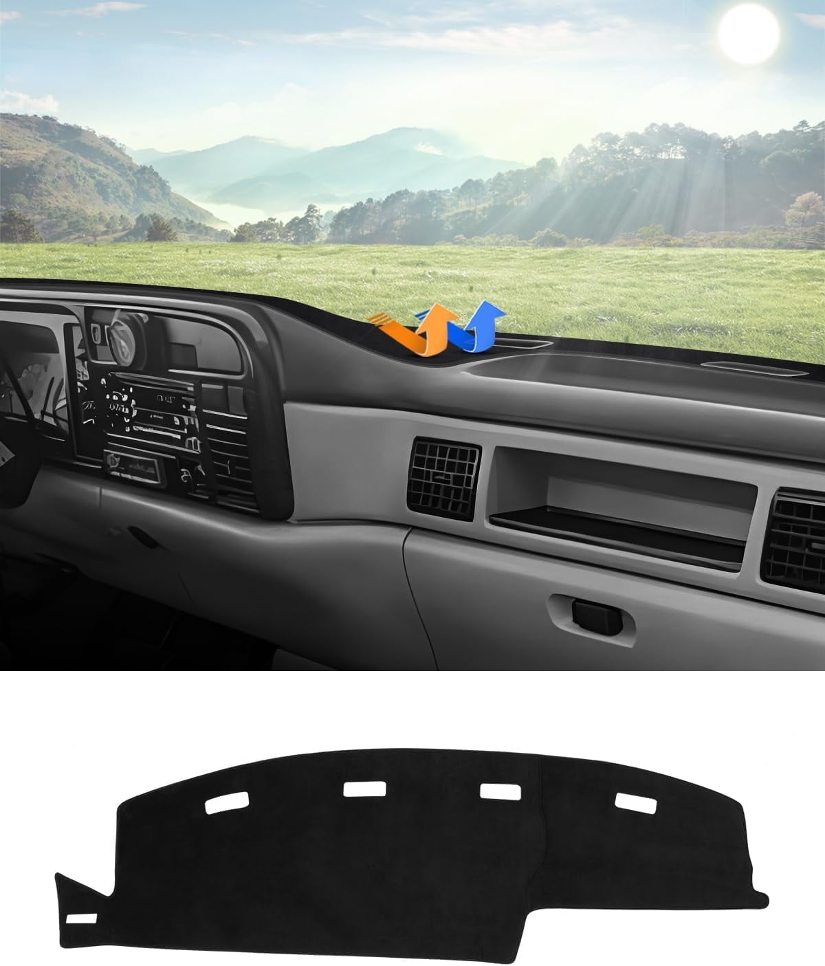 Canvcle Dashboard Cover Mat for 1994-1997 Dodge Ram 1500 2500 3500 ...