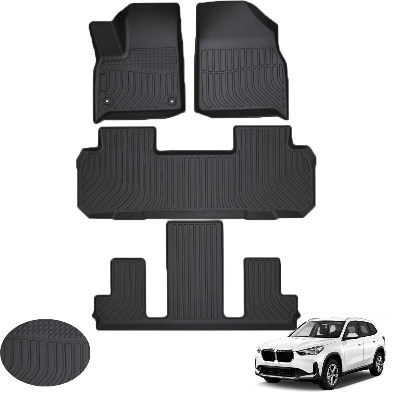 Canvcle Floor Mats for 2018-2024 Chevy Chevrolet Traverse 7-Seater TPE ...