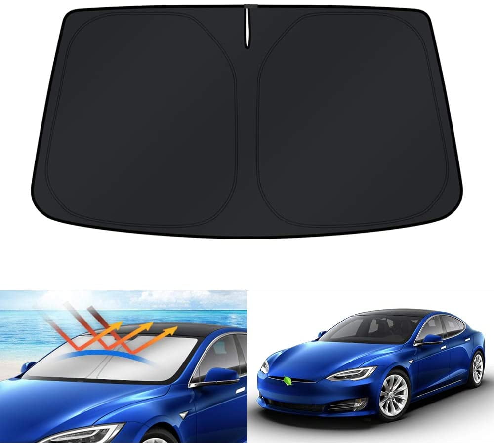 Canvcle Windshield Sun Shade for 2012-2024 2025 Tesla Model S ...