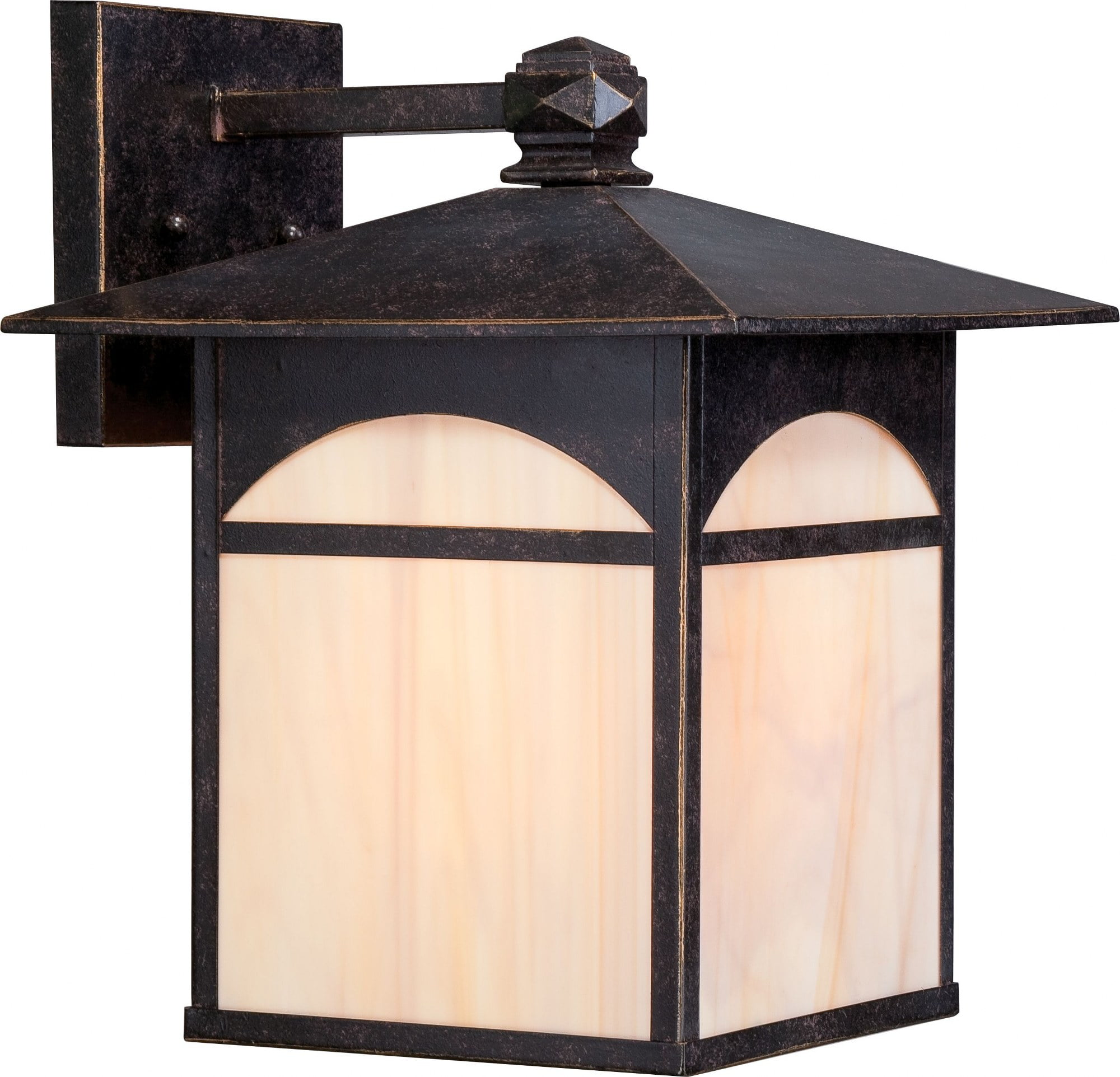 Canyon 1 LT 11" Outdoor Wall Fixture w/ Honey Stained Glass - Walmart.com