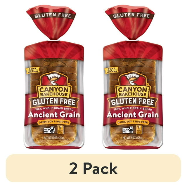 (2 pack) Canyon Bakehouse Ancient Grain Gluten Free Bread, 100% Whole ...