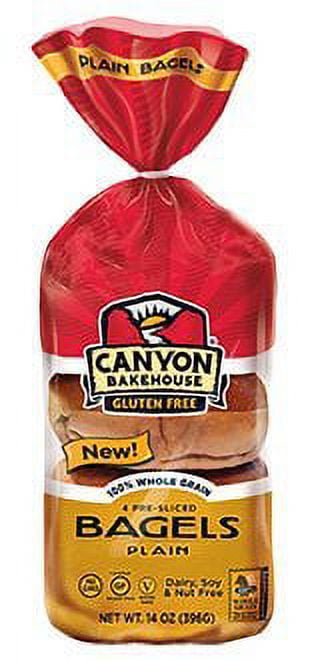 Canyon Bakehouse Gluten-Free Presliced Plain Bagels (4 Bagels Per Pack ...