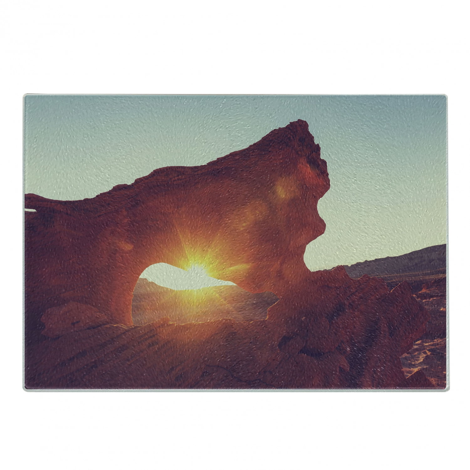 Canyon Cutting Board, Sun Reflections over Cave Shaped Little Cliff Hot ...