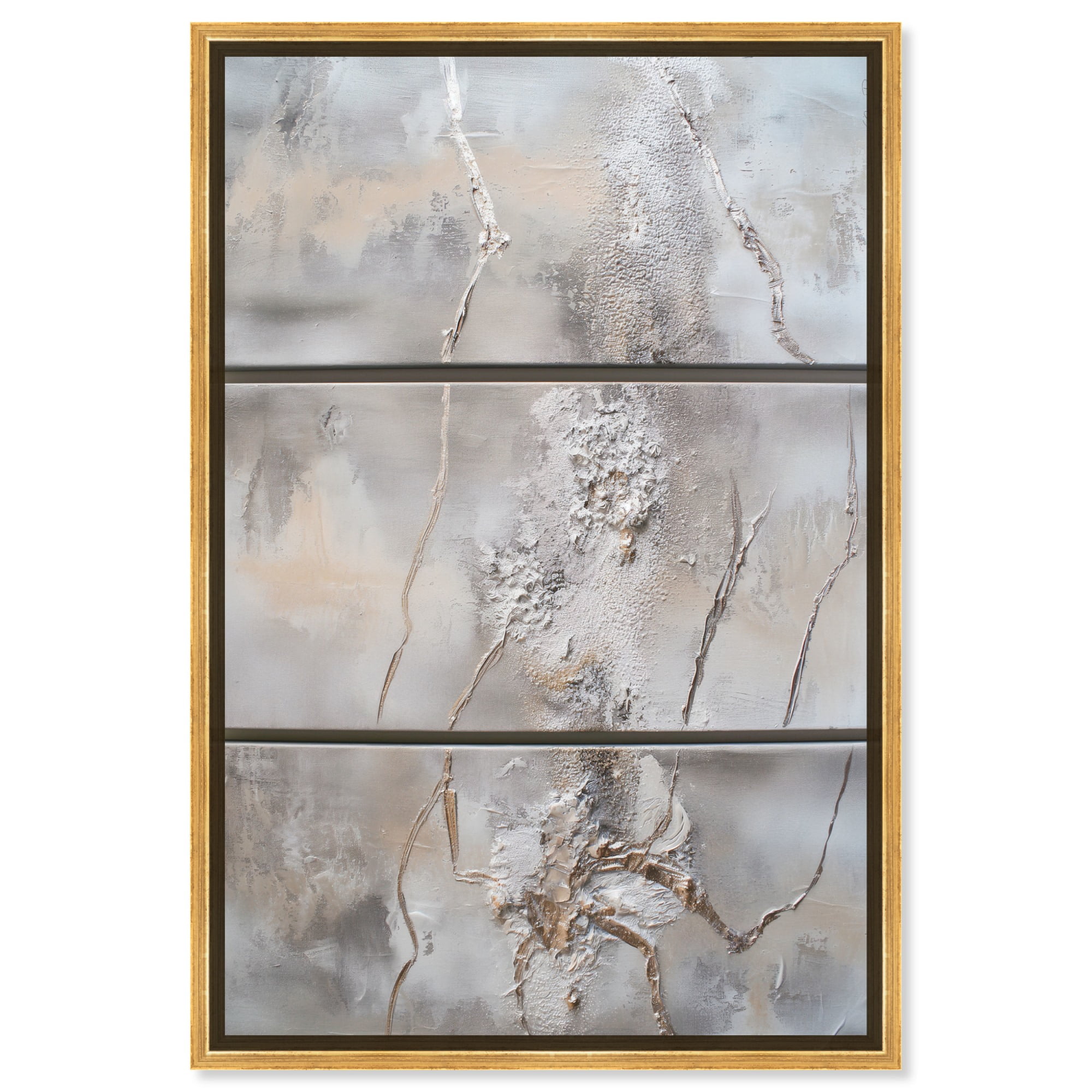 Canyon Fracture Canvas Elegant Gold Abstract by Art Remedy, Gold Frame ...