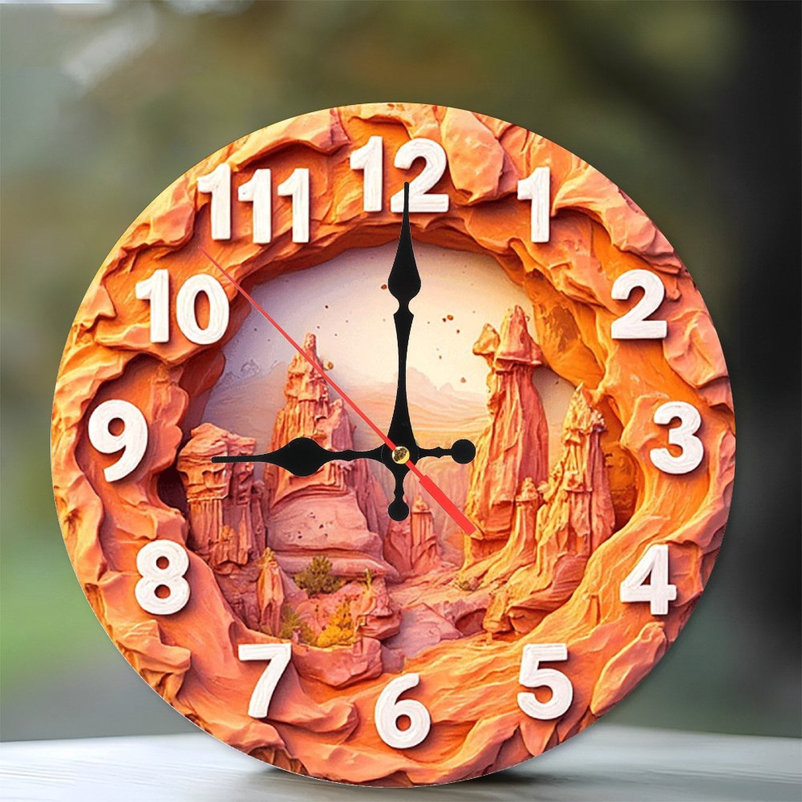 Canyon Landscape Wall Clock Unique Home Decor 10-Inch Silent Wooden ...