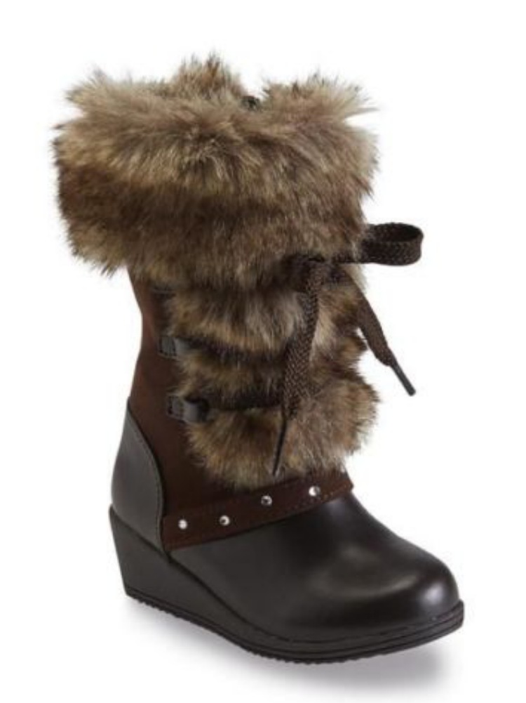 Canyon River Blues Toddler Girls Brown Fashion Boots with Faux Fur Trim ...