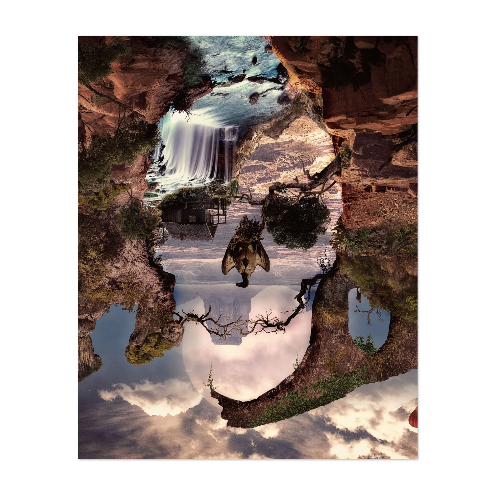 Canyon Skull - Illustration Surrealism Waterfall Nature Fantasy ...