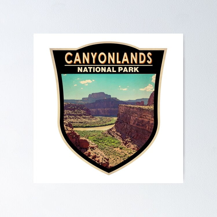 Canyonlands National Park Utah Watercolor Badge UNFRAMED Poster, 18x24 ...